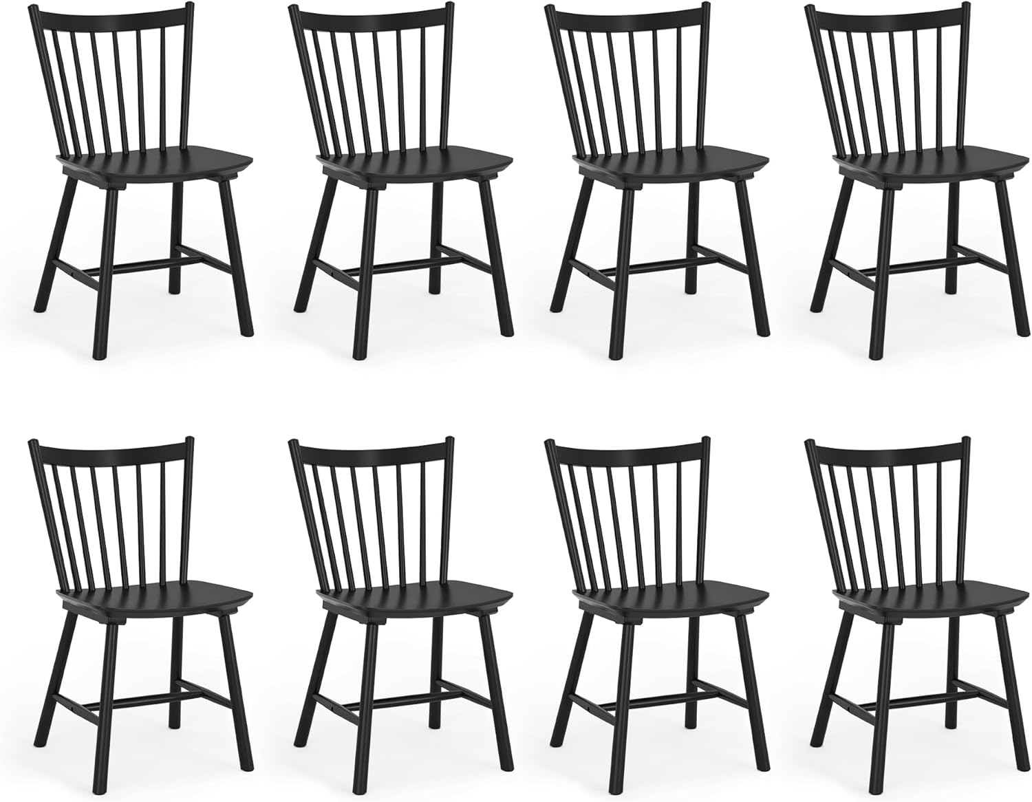 Amazon.com - LUE BONA Upgraded Dining Chairs Set of 8, Farmhouse Wooden ...