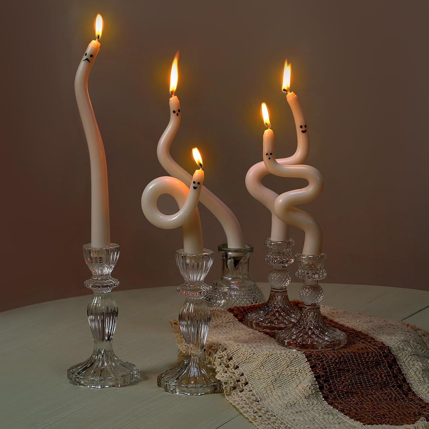 Amazon.com: Conelist 5 Pack Halloween Ghost Candles Spiral Unscented ...