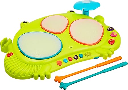 Amazon.com: B. toys – Ribbit – tat – tat Musical Drum Set for Toddlers ...
