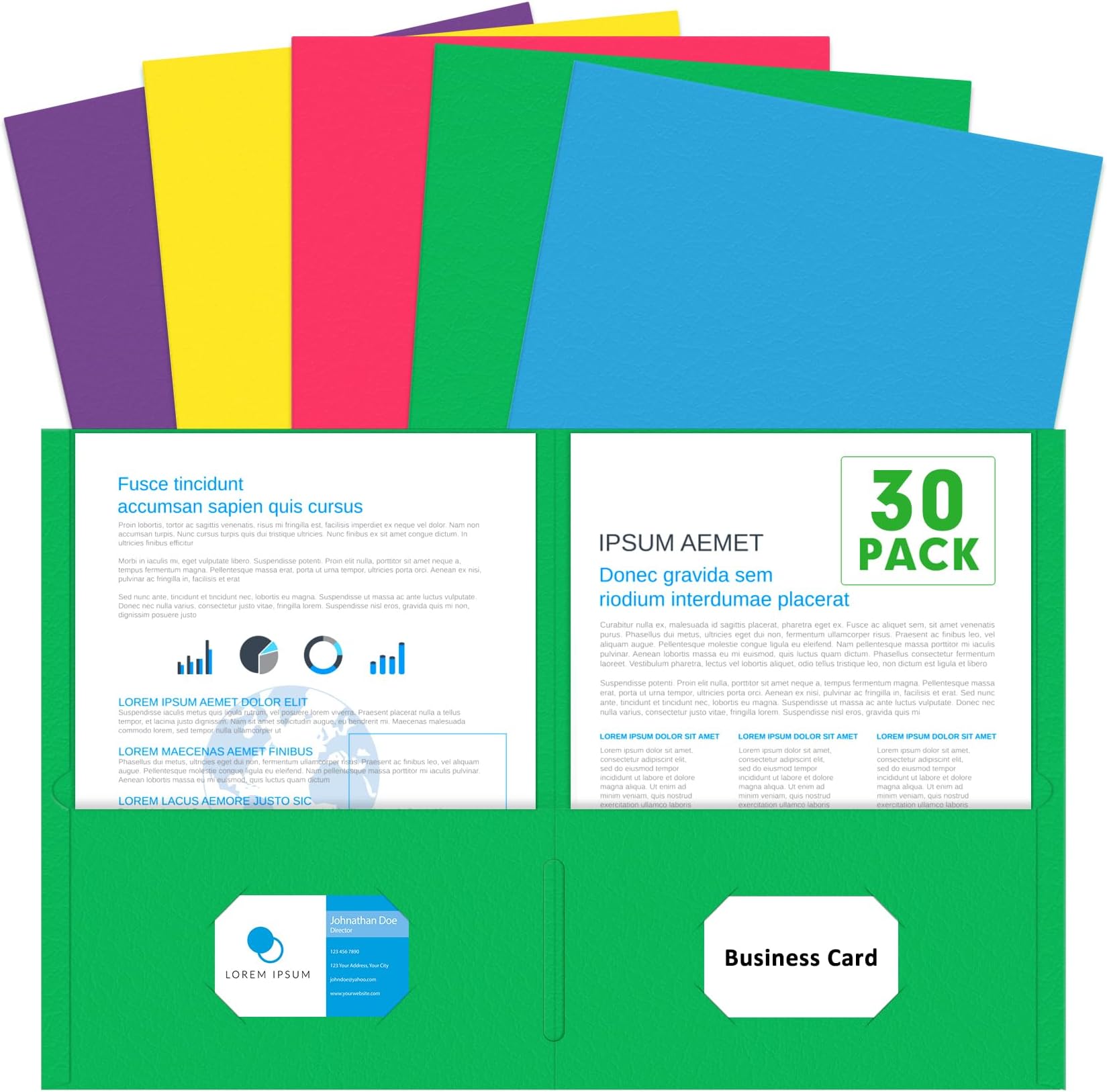 Amazon.com : Oxford Two-Pocket Folders, Assorted Colors, Letter Size ...