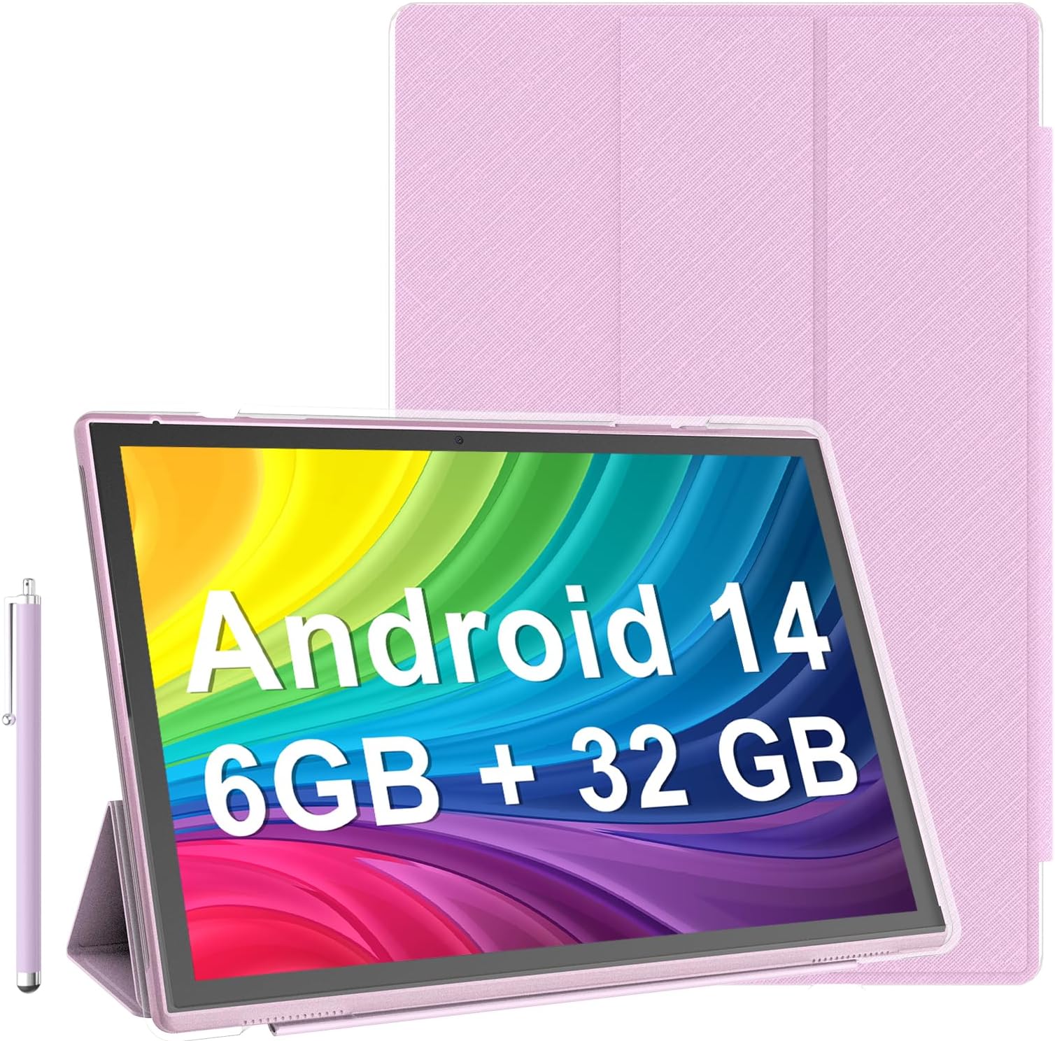 Amazon.com : 10 Inch Tablet Android 14 Tablets With Case Stylus 6GB ...