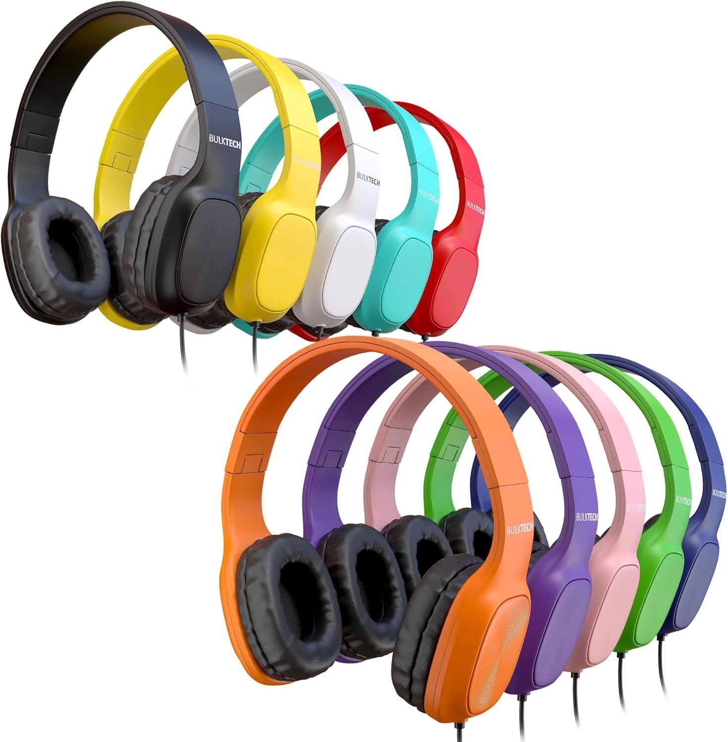 Amazon.com: Bulktech Wired On-Ear Leather Headphones with 3.5mm ...