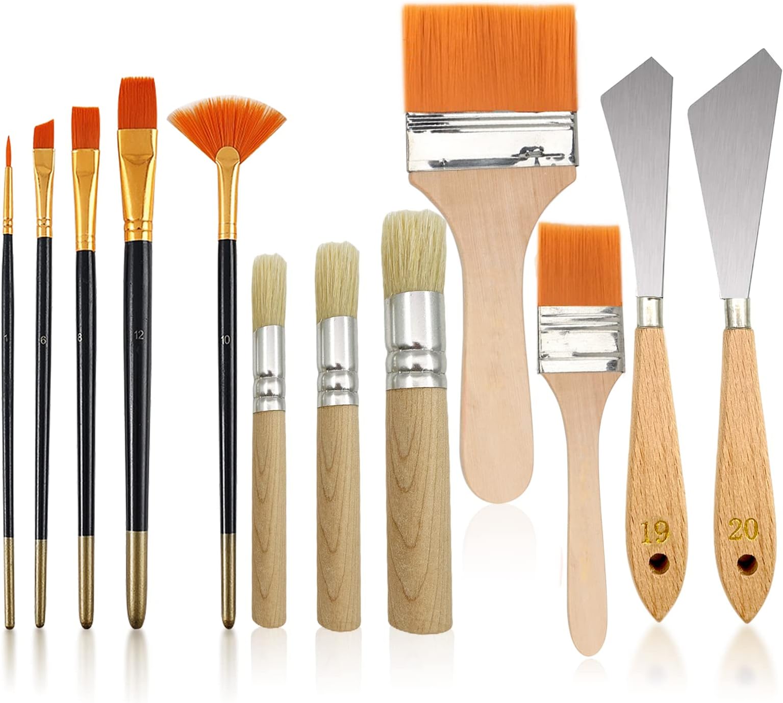 Amazon.com: 12 PCS Paint Brushes Sets,Background Blender Paint Brushes ...