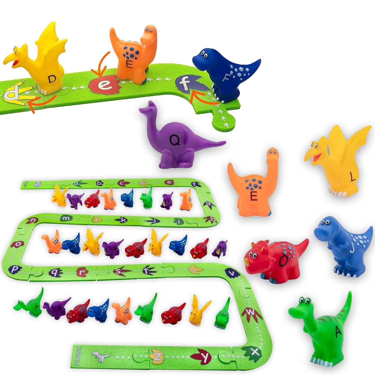 Amazon.com: Skoolzy Dinosaur Alphabet Puzzle Track - Educational Toy ...