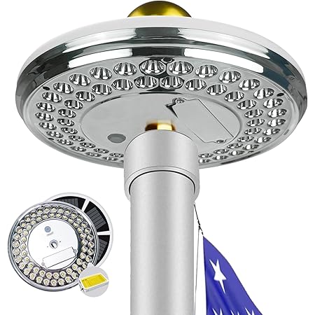 Amazon.com: GULADUS Solar Flag Pole Light for Outdoor, 60 LEDs Solar Powered Flag Lights for ...