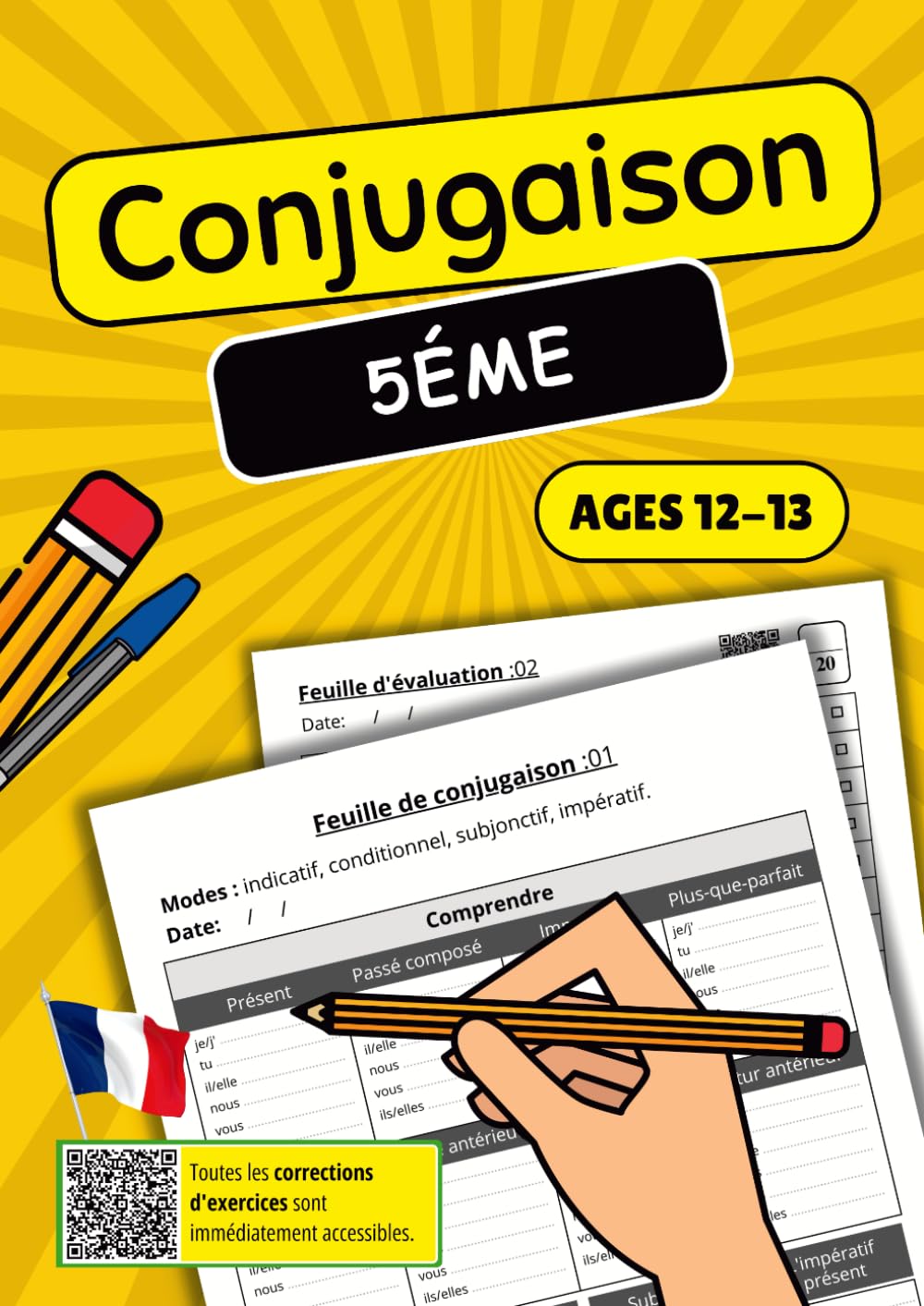Conjugaison 5ème: Cahier d'Exercices Complet pour Maîtriser les Verbes ...