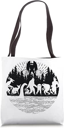 Amazon.com: Bigfoot Mothman Dogman Wendigo And Other Monsters! Cryptid Tote Bag : Clothing ...