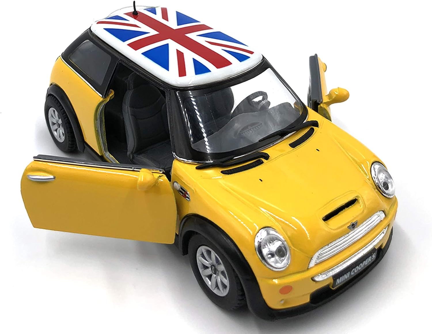 Car Scale Model, Mini Cooper S with Flag (Yellow Flag) – BigaMart