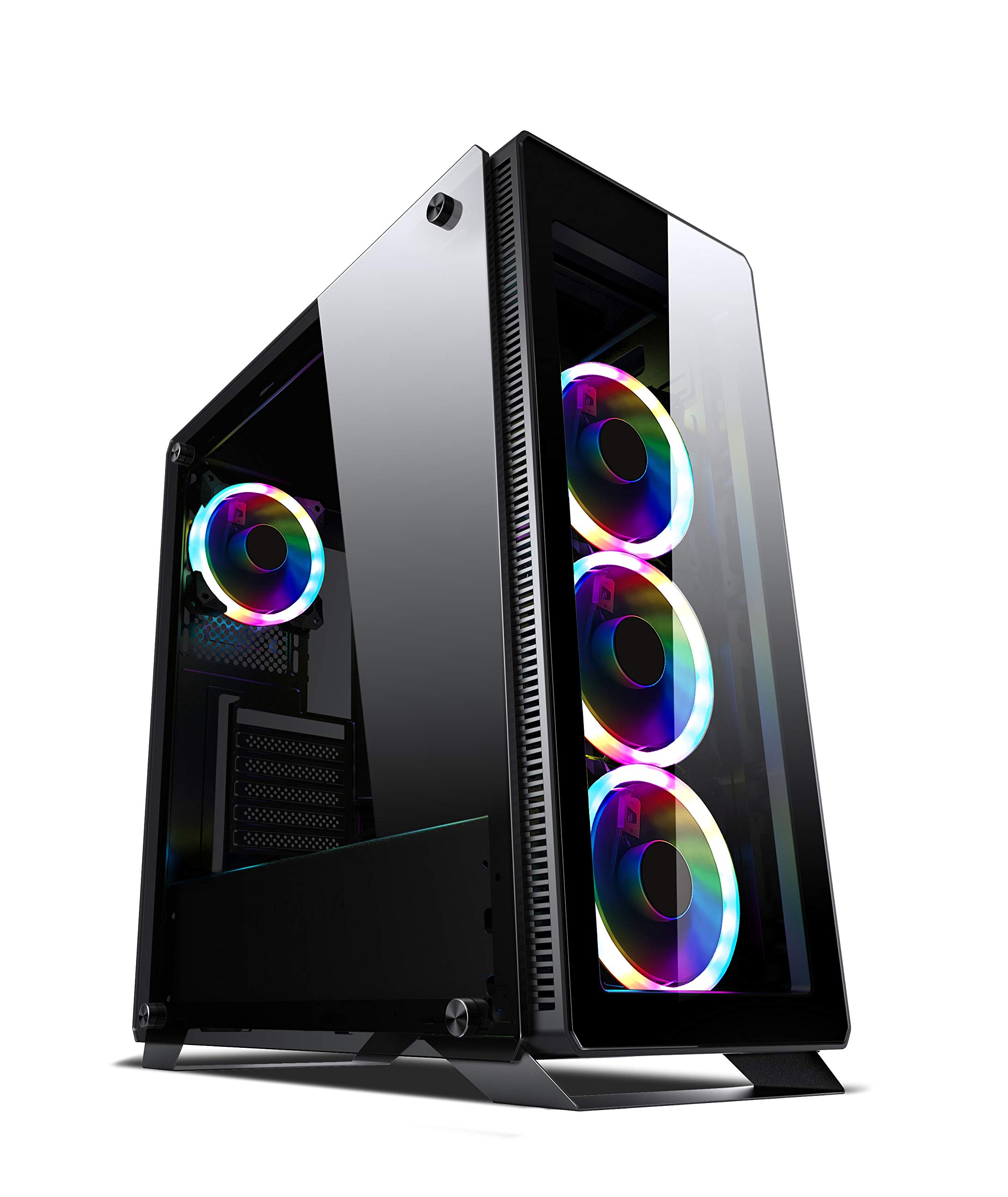 Buy SaharaGaming P35 ATX Tempered Glass Gaming computer case with 4 x ...