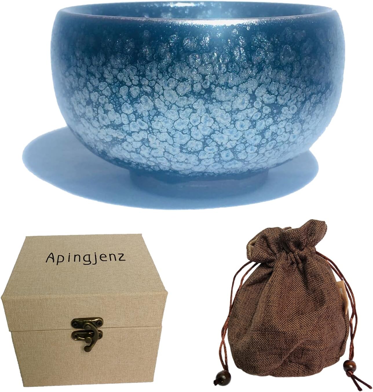 Amazon.com | Apingjenz Handmade Tenmoku Tea Cups, 4.4oz /130ml Blue ...