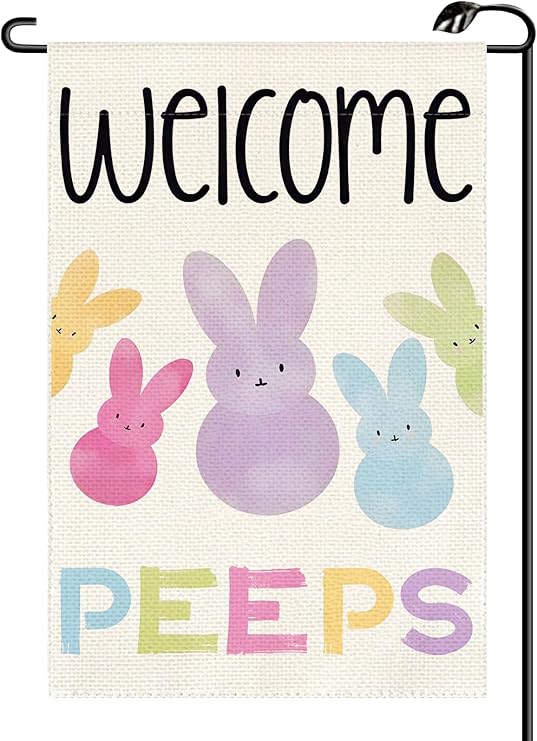 Amazon.com : Easter Welcome Peeps Garden Flag 12x18 Inch Vertical ...