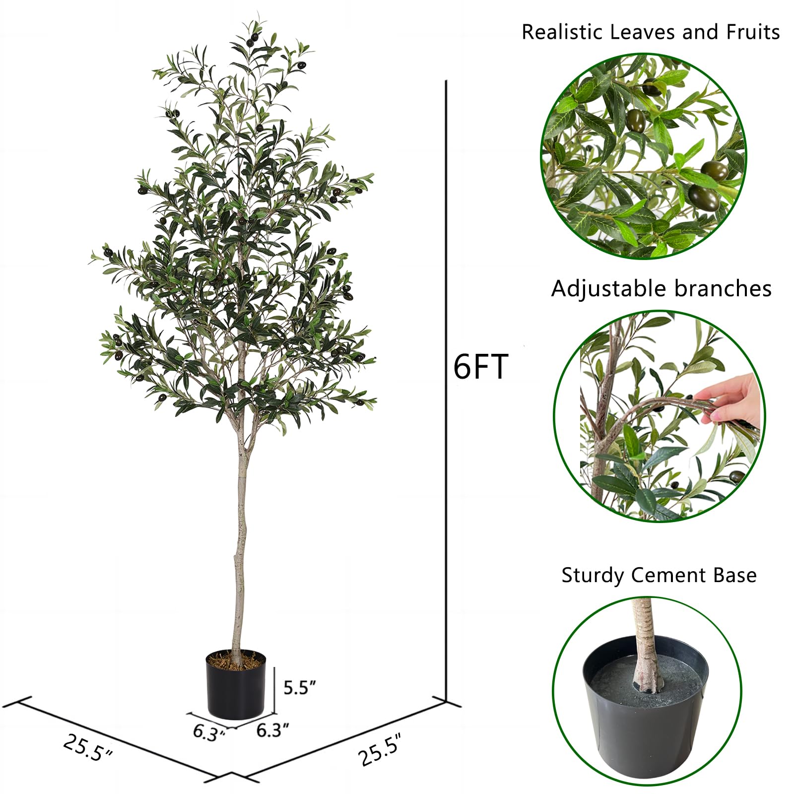 6 Foot Realistic Faux Tree Free Shipping! 6 Ft Realistic Artificial
