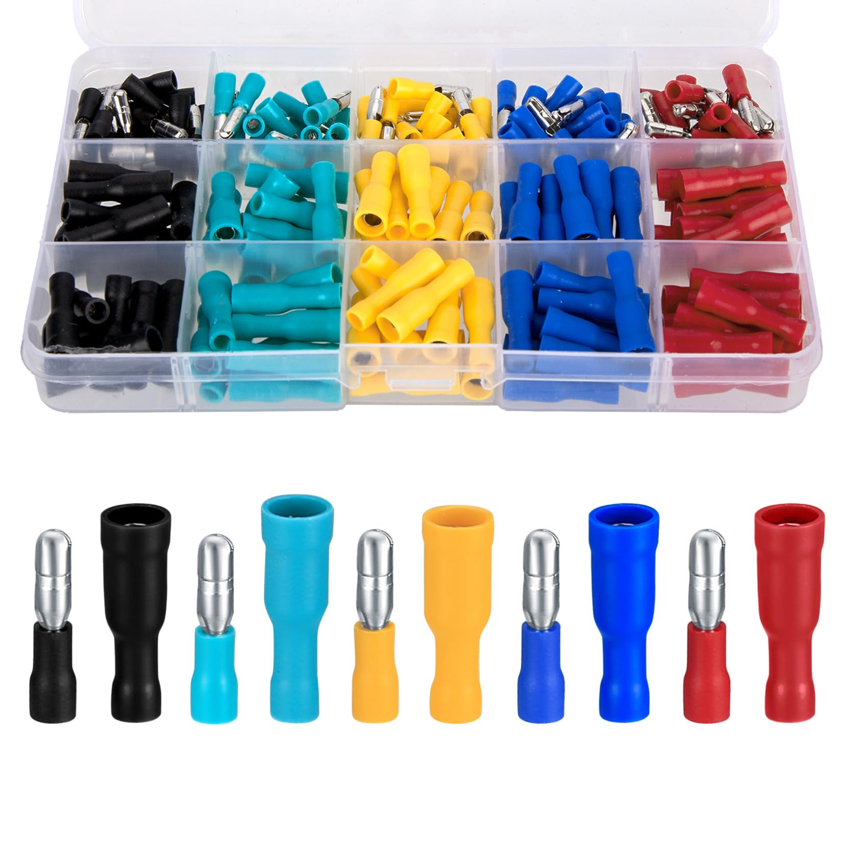 woshilaoDS 200 Pcs Bullet Butt Connectors, Electrical Connectors ...