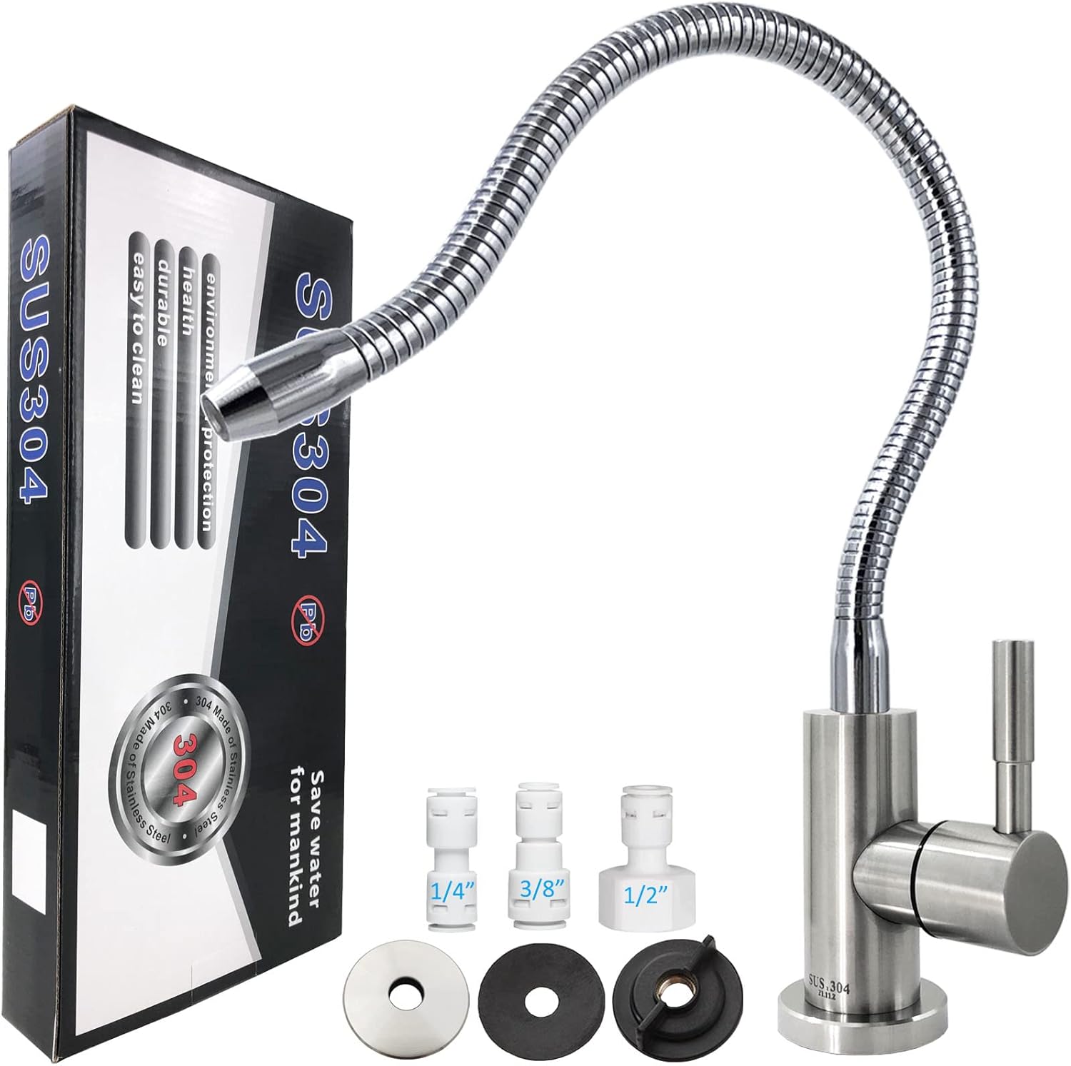 2024 Lead-Free Drinking Water Faucet with Flexible Gooseneck, SUS304 ...