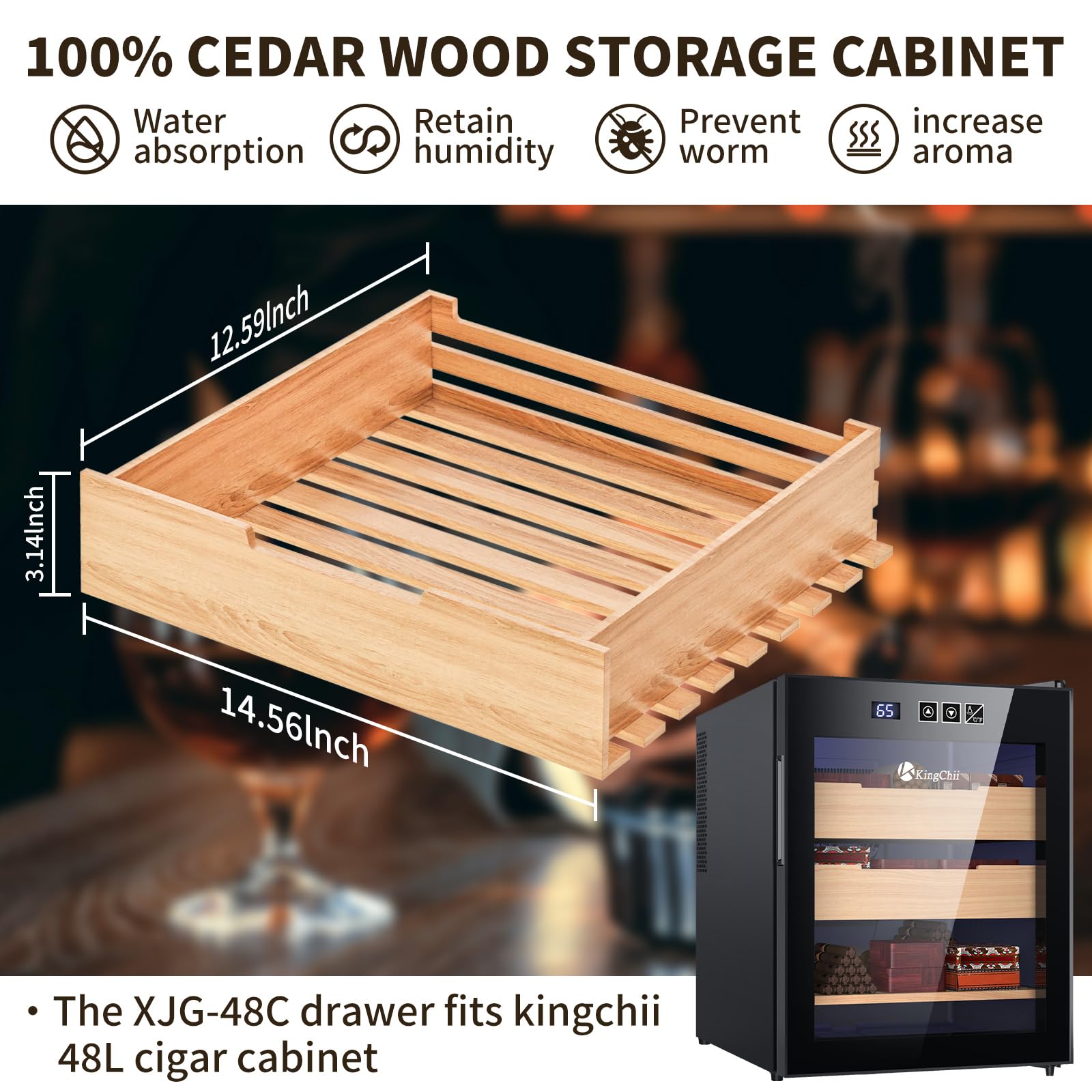 Snapklik.com : Cigars Spanish Cedar Tray Drawer -Fits For 48L-C Humidor ...