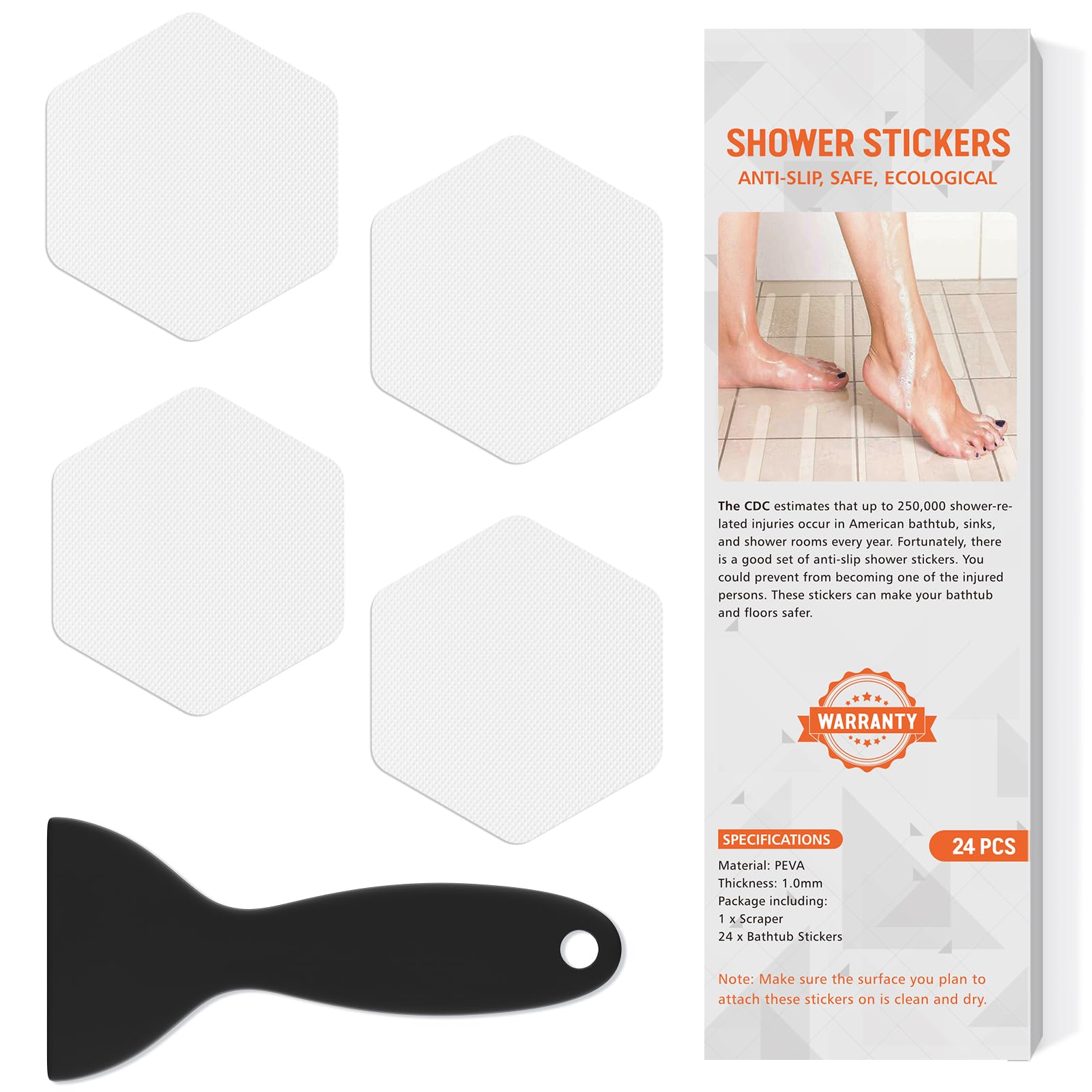 Amazon.com: Non Slip Bathtub Stickers, Shower Stickers for Safety ...