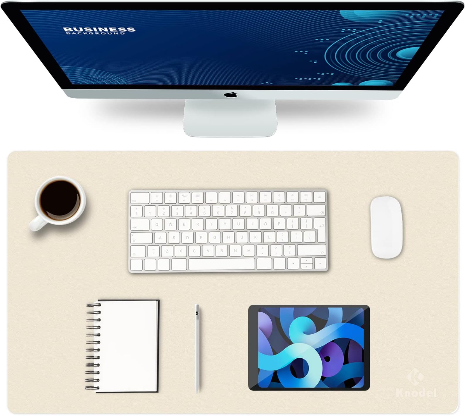 K KNODEL Small Office Leather Desk Mat, Mouse and Keyboard Pad ...