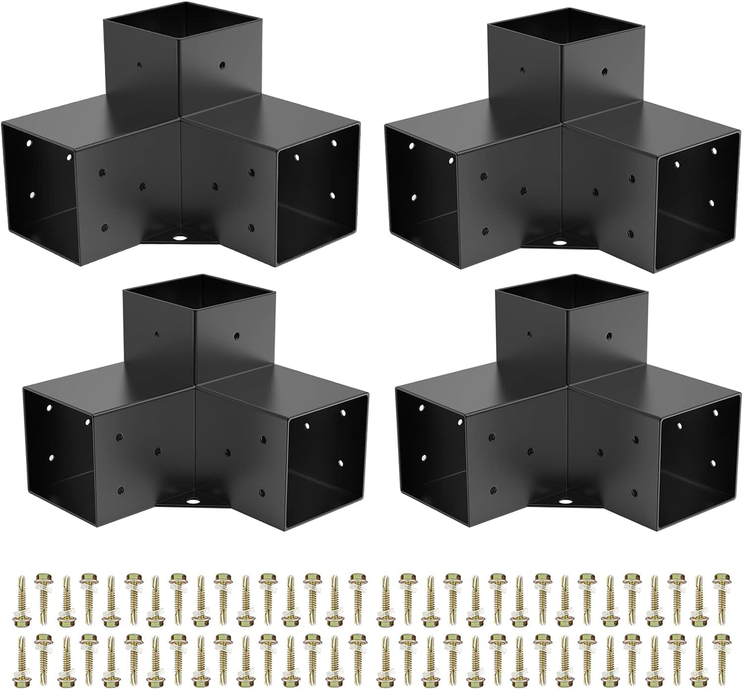 ITeVe.GD Kit de supports de pergola, supports à 4 voies en acier ...