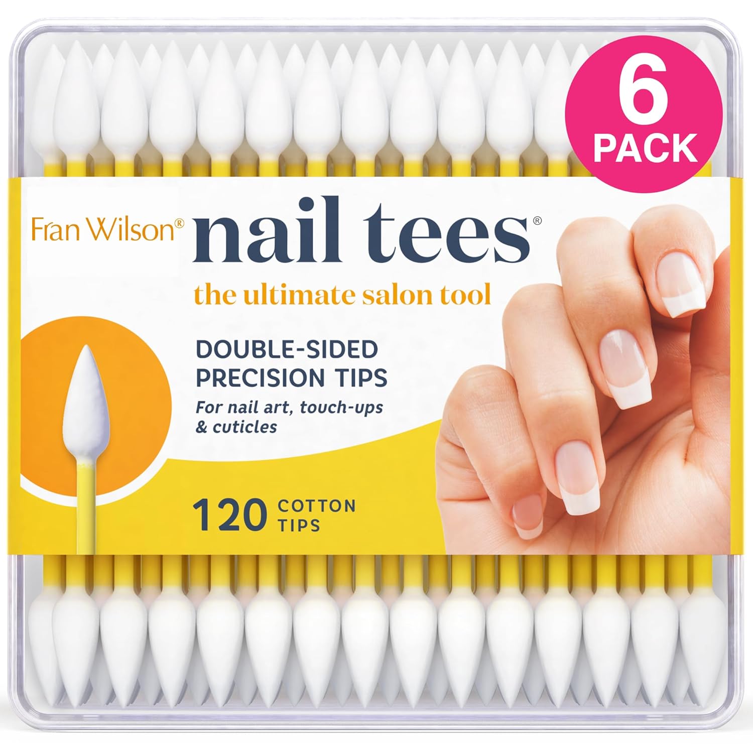 Amazon.com : Fran Wilson NAIL TEES COTTON TIPS 120 Count (6 PACK) - The ...
