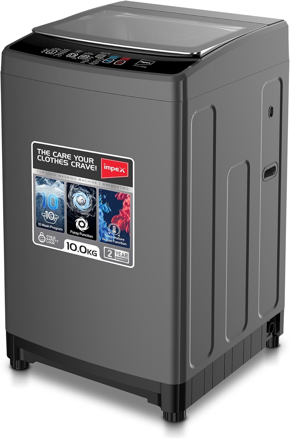 Impex 10Kg Fully Automatic Top Load Washing Machine,10 Wash Program ...