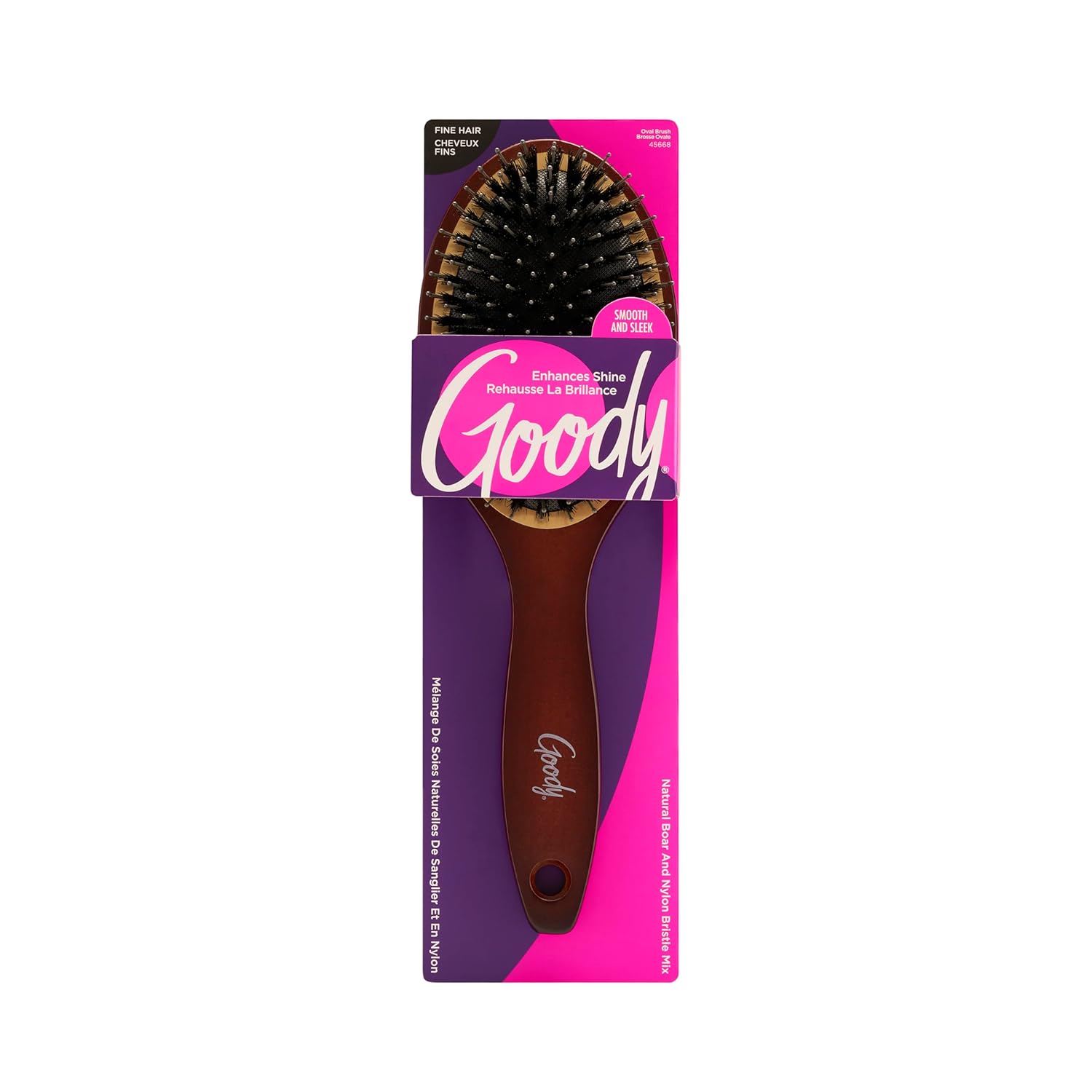 Amazon.com : Goody Ceramic Hair Brush, Oval Cushion - Natural Boar and ...