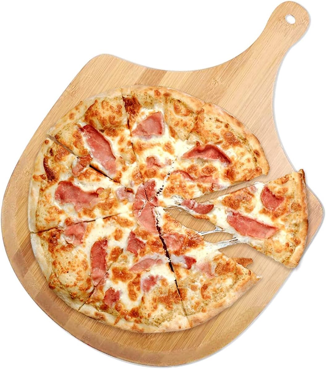 Bamboo Pizza Peel Smooth Pizza Paddle Lightweight Wooden Serving Board ...