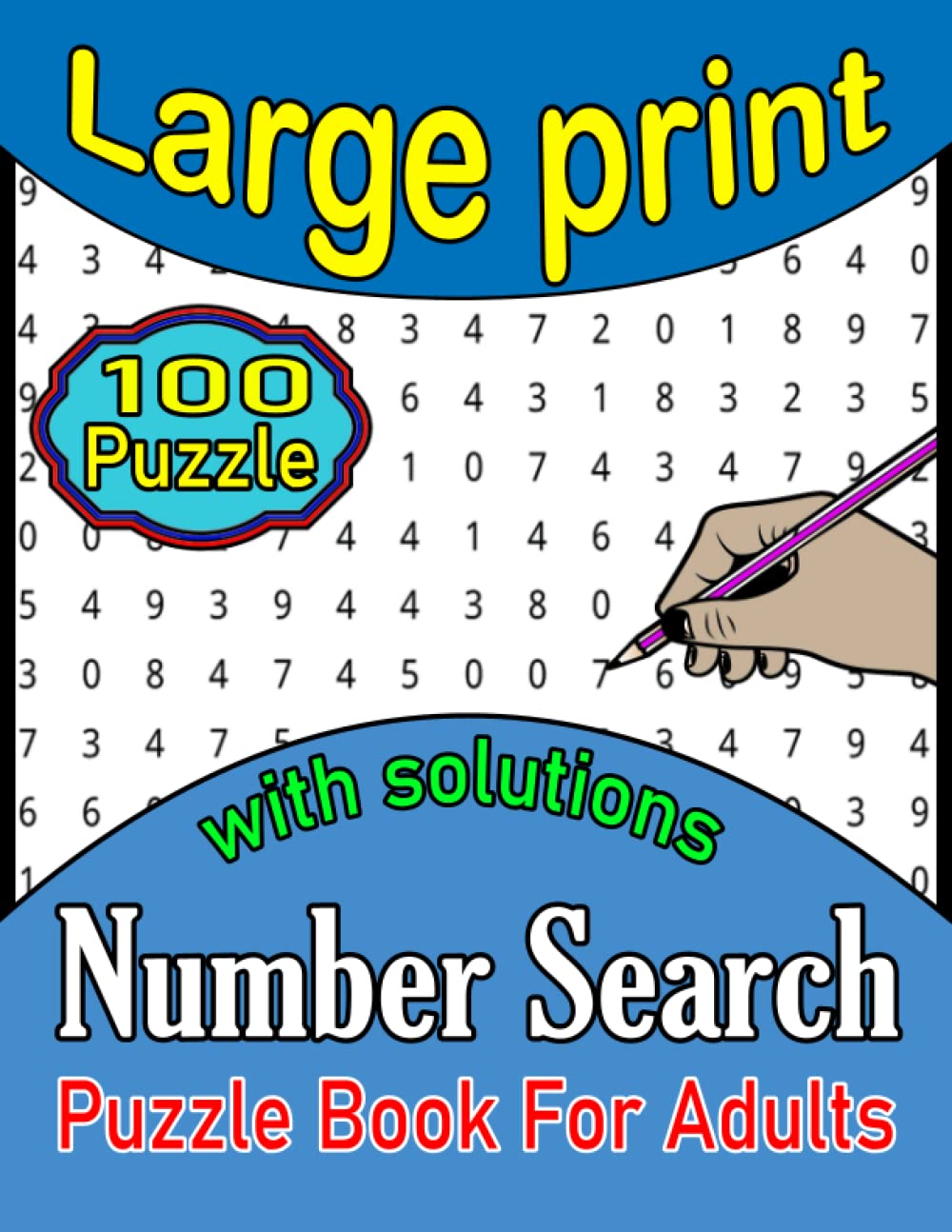 Large Print Number Search Puzzle Book For Adults: Suitable Number ...
