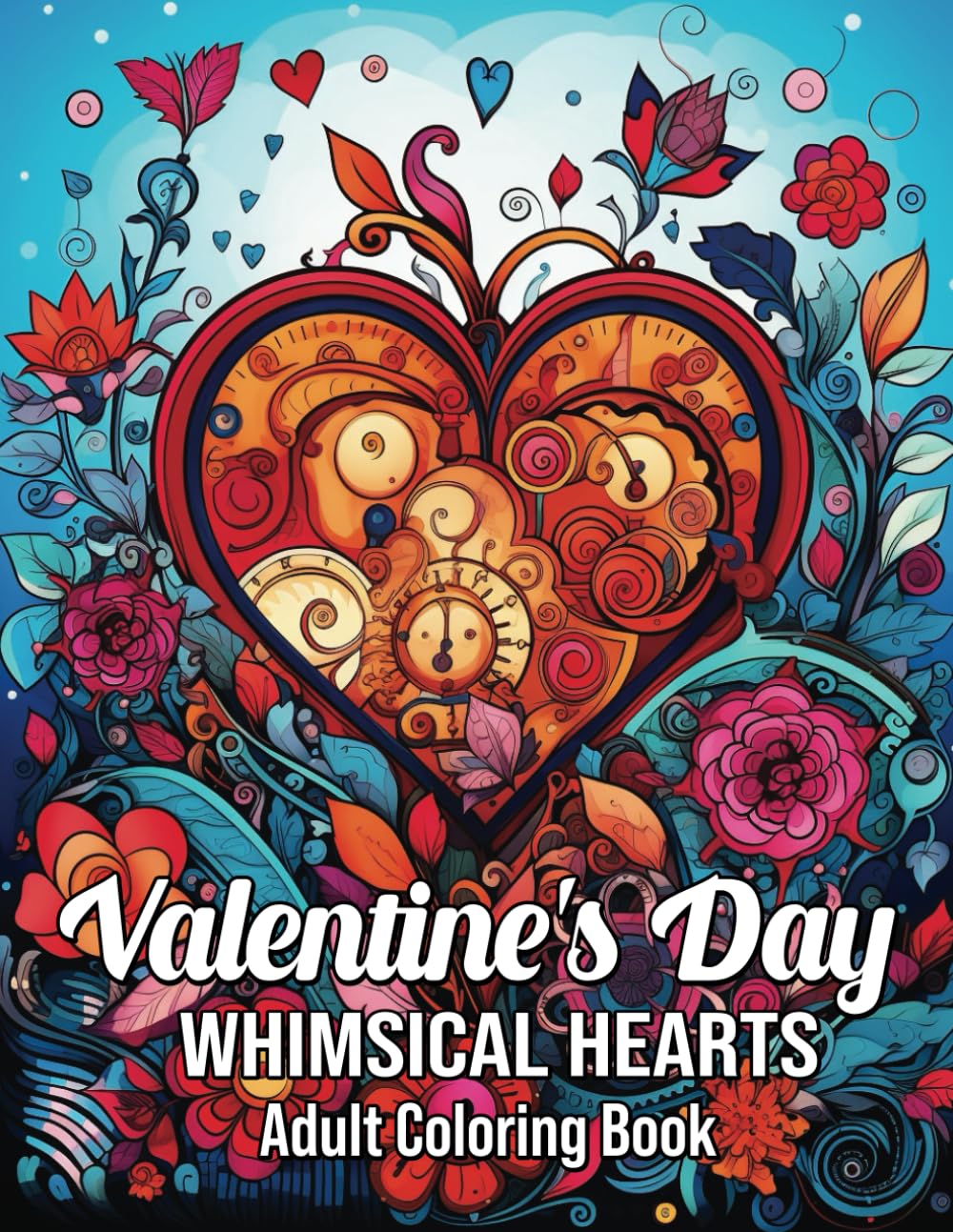 Amazon.com: Valentine's Day Whimsical Hearts Adult Coloring Book ...