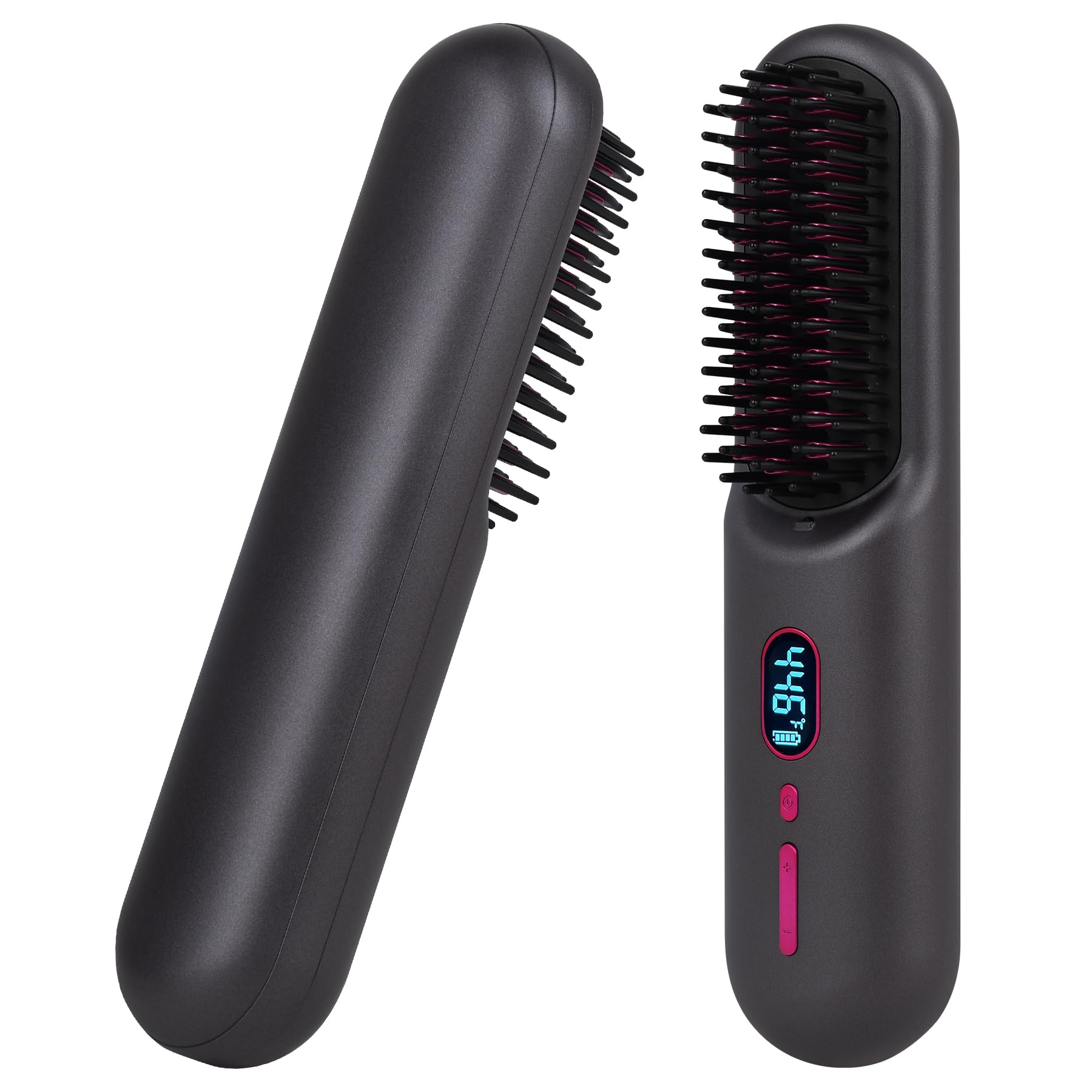 Amazon.com : Rechargeable Hot Hair Brush Straightener Heat Pressing ...