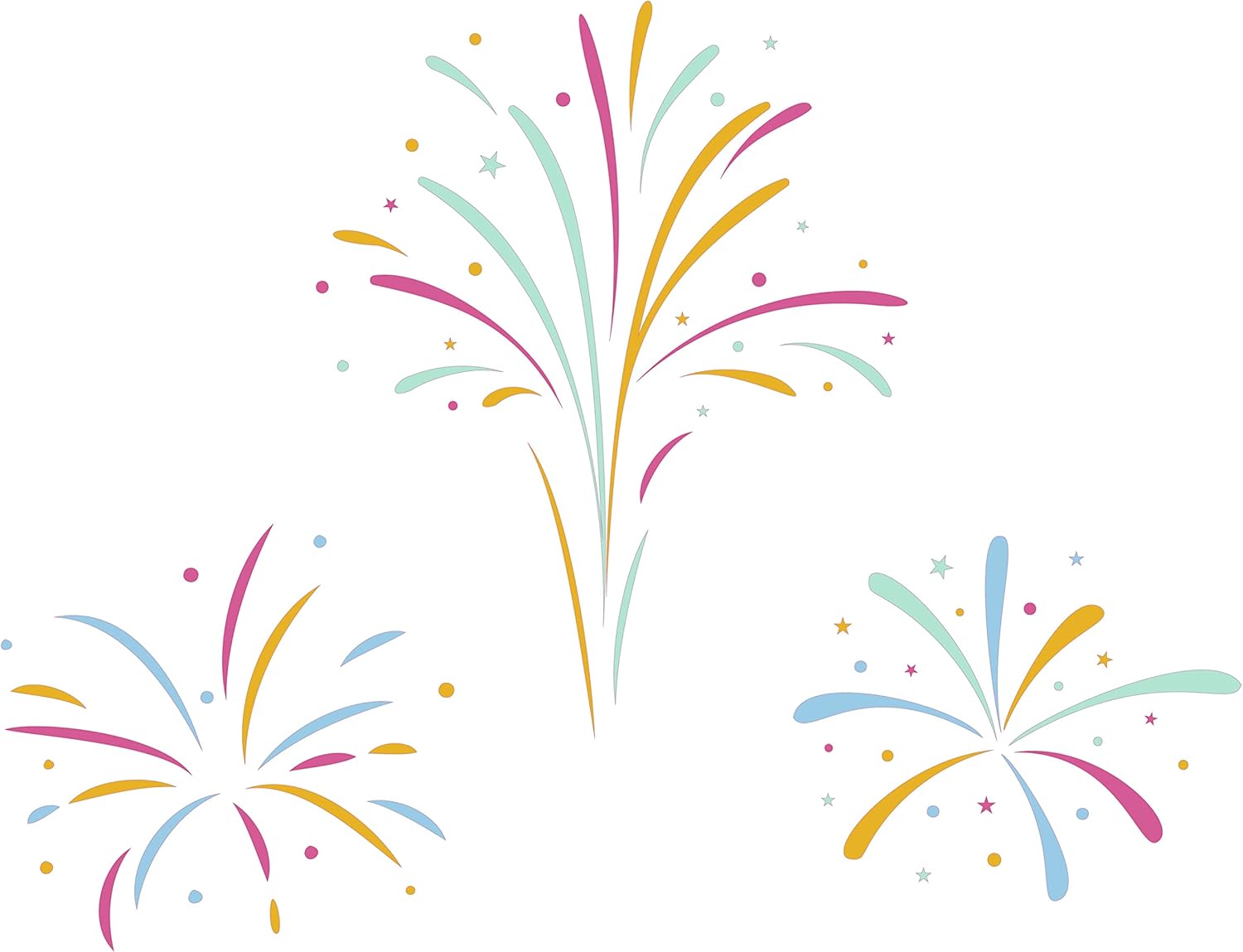 Amazon.com: Colorful Event Fireworks Display 19" x 28" Vinyl Home Wall ...