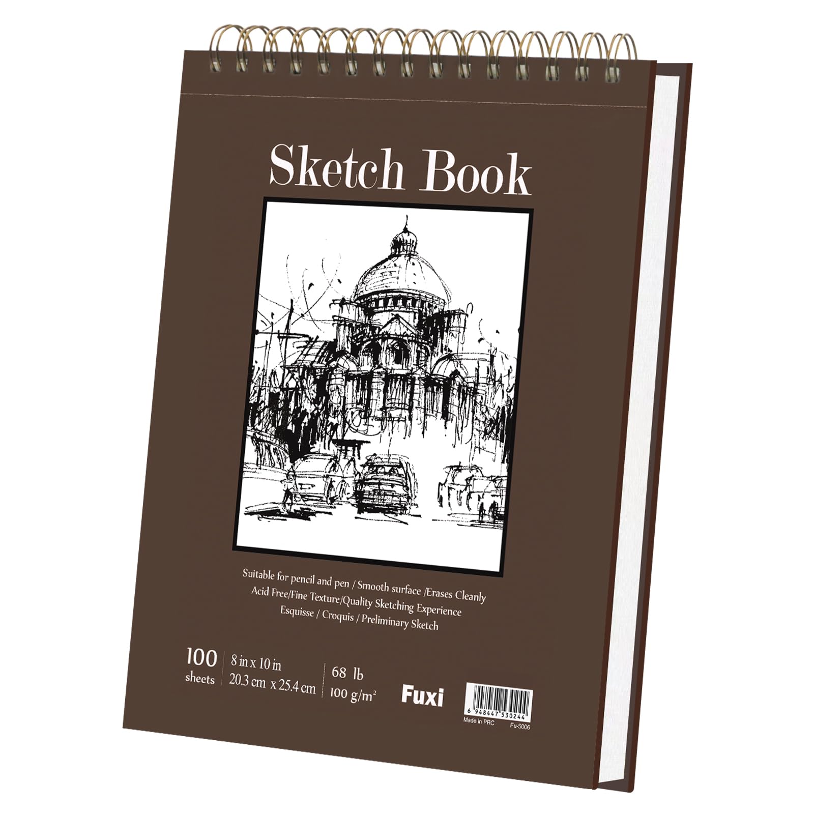 Amazon.com: 8" x 10" Sketch Book, 100 Sheets Hardcover Sketchbook, 68 ...