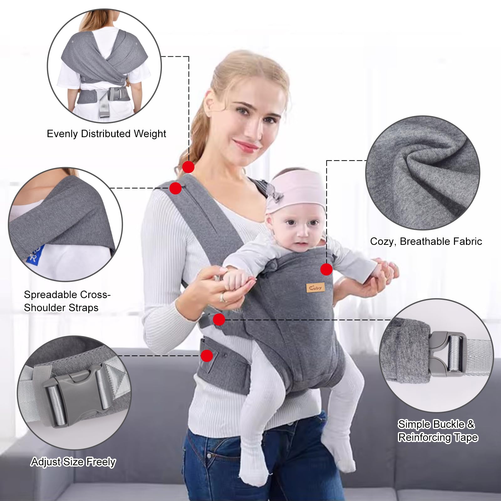 Snapklik.com : CUBY Ergonomic Soft-Structured Baby Carrier Lightweight ...