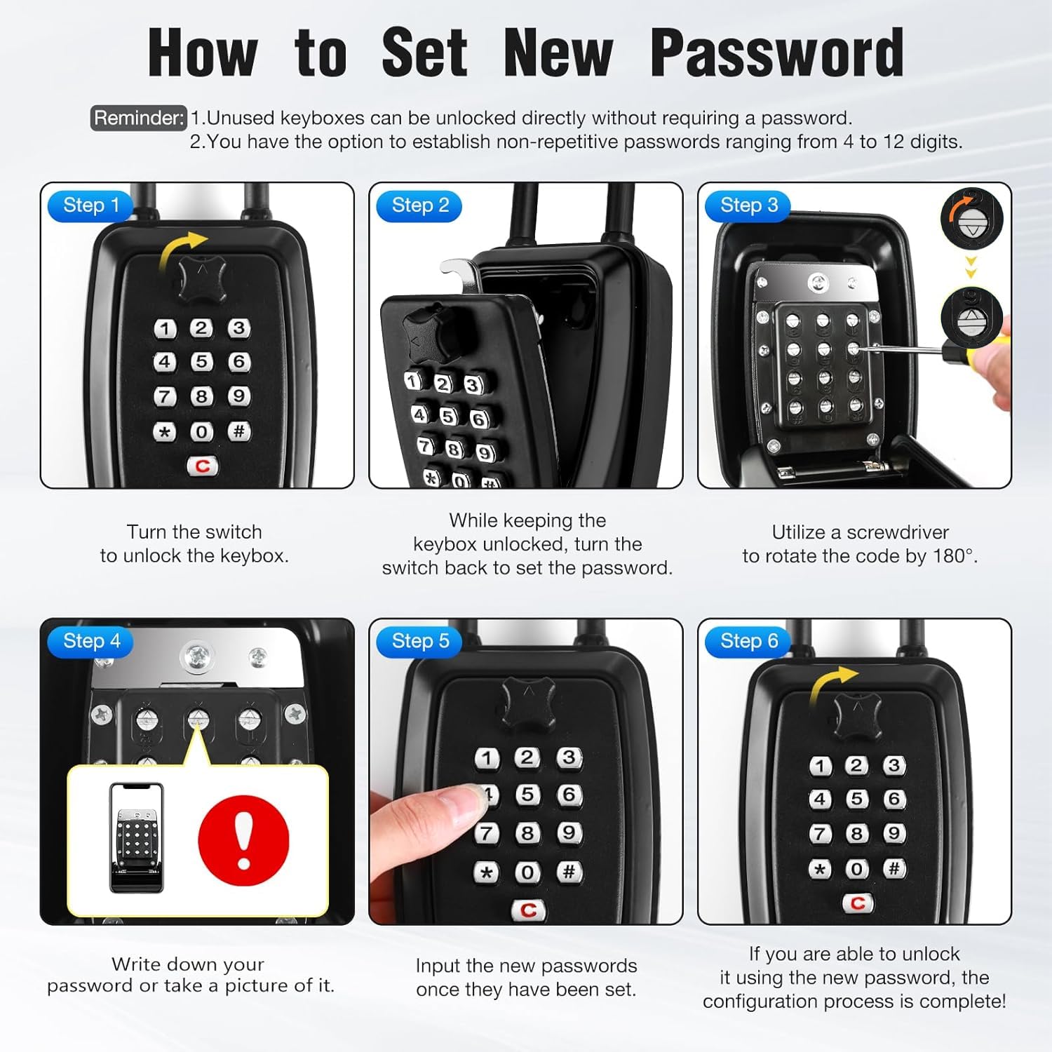 PAIRIER Key Safe with Removable Shackle, Key Lock Box Outdoor ...