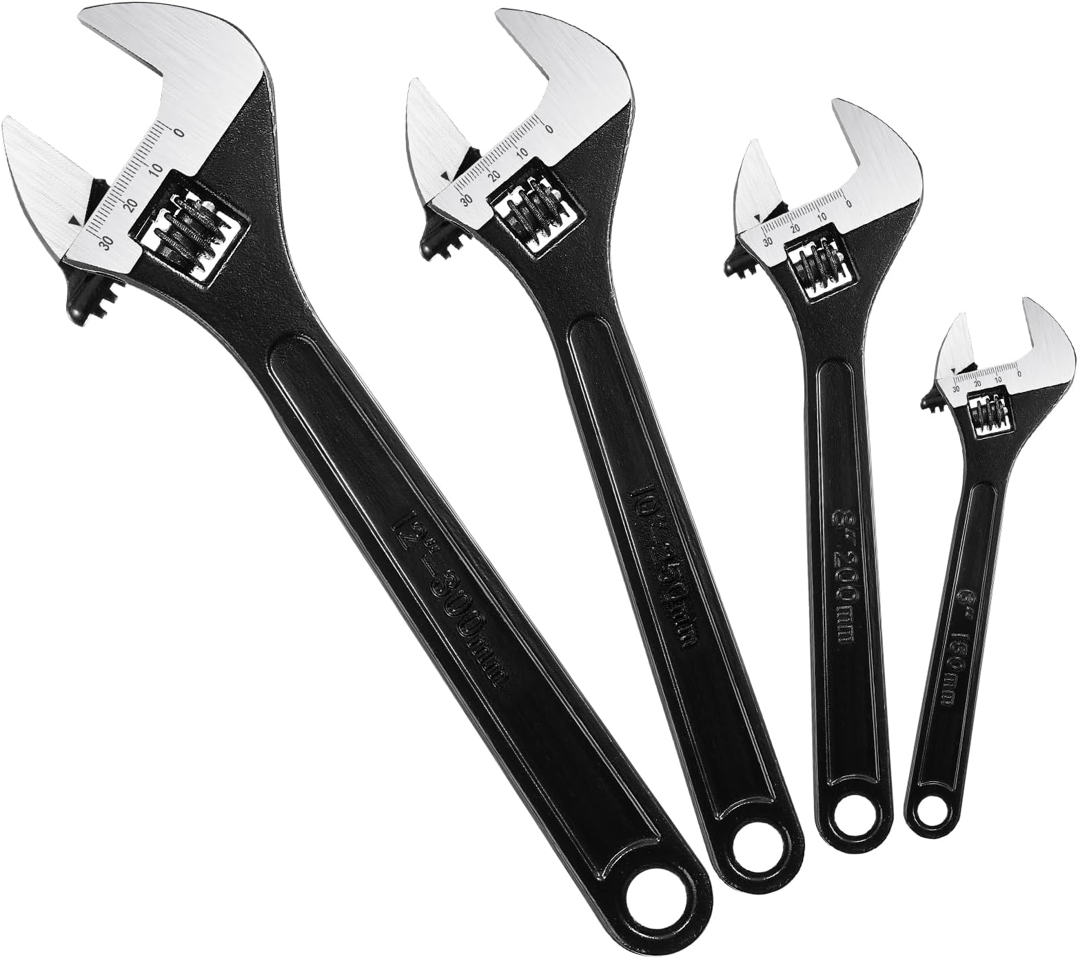 MAXPOWER 4PCS Heavy Duty Adjustable Wrench Set, Industrial Grade ...