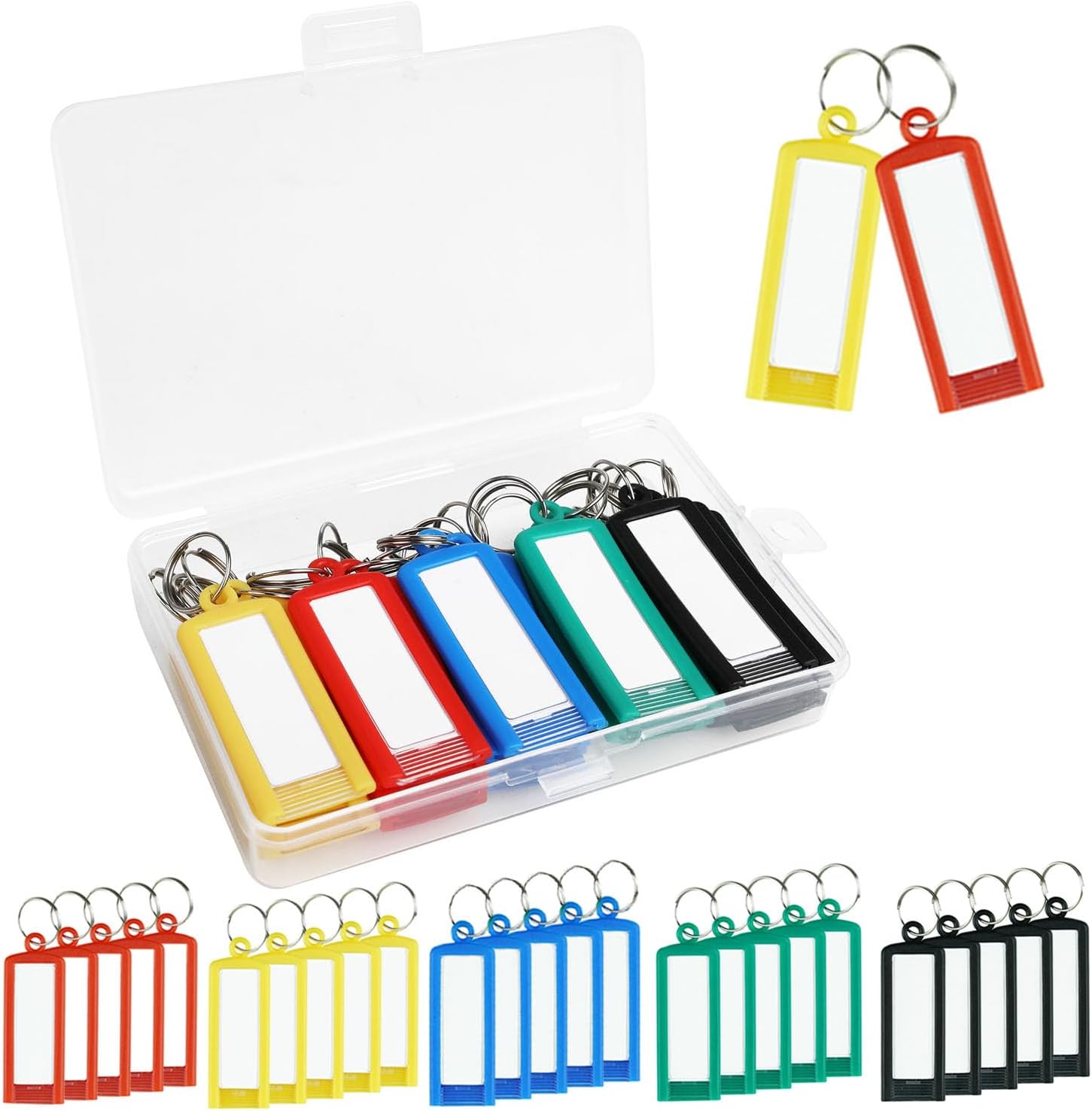 DIYASY 30PCS Key Tags with Labels, 5 Colours Key Fobs in Convenient ...