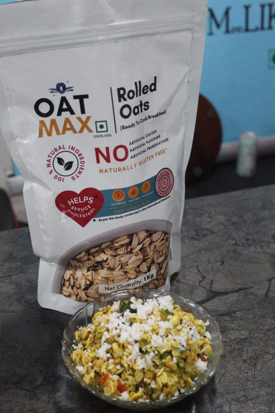 OATMAX Rolled Oats 1kg |100% Natural and Gluten Free Oats | High in ...