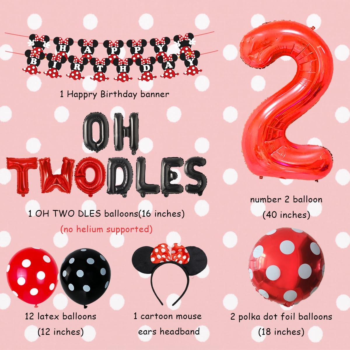 Red And Black Mouse Birthday Number 2 With Red By Red And Black Minnie