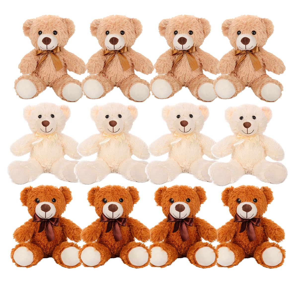 Amazon.com: Mikchocho 12 Pcs Teddy Bears Bulk Stuffed Animal Packs ...