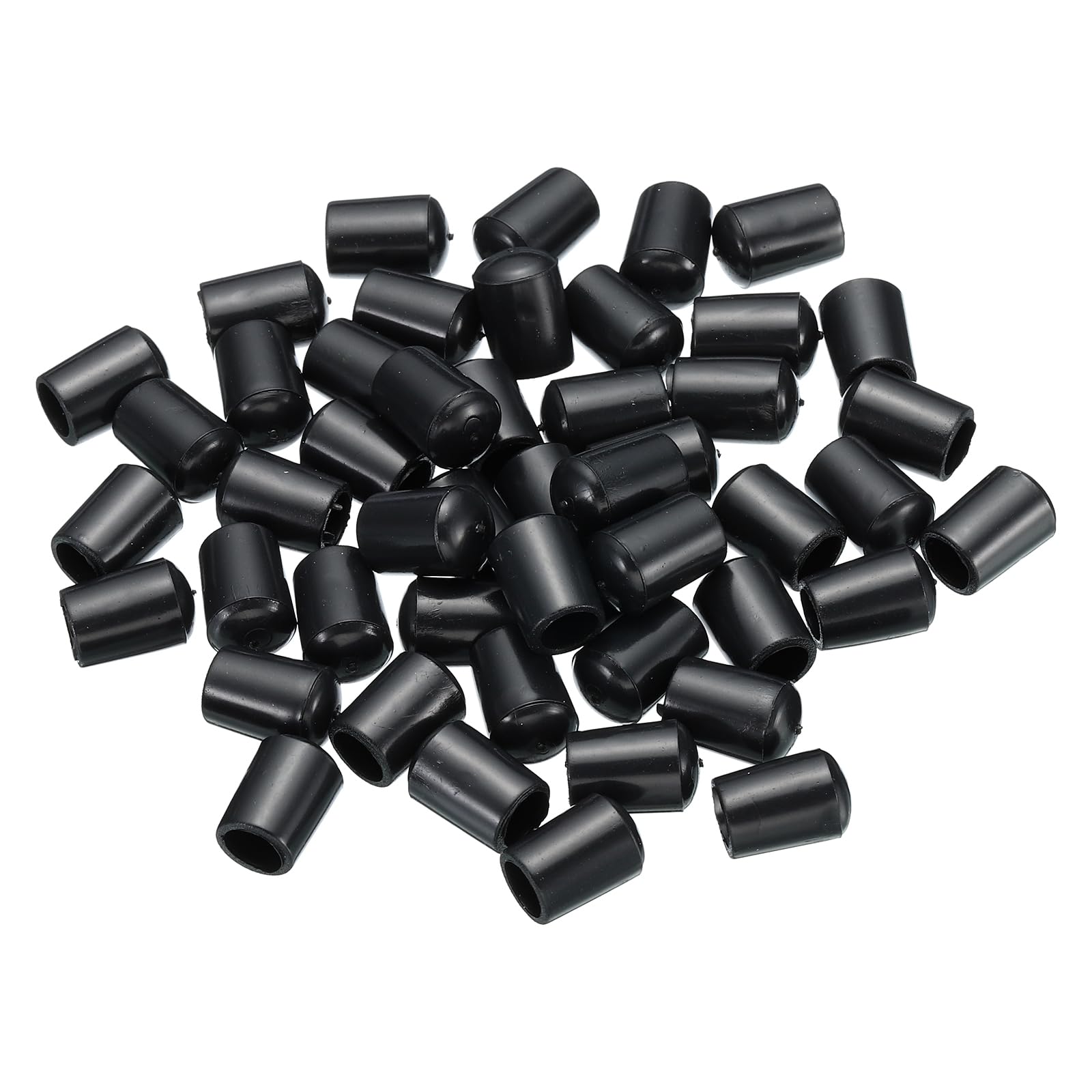 PATIKIL PVC End Caps, 100 Pack 6.5mm IDx9mm OD Bottom Round Bolt Cover ...