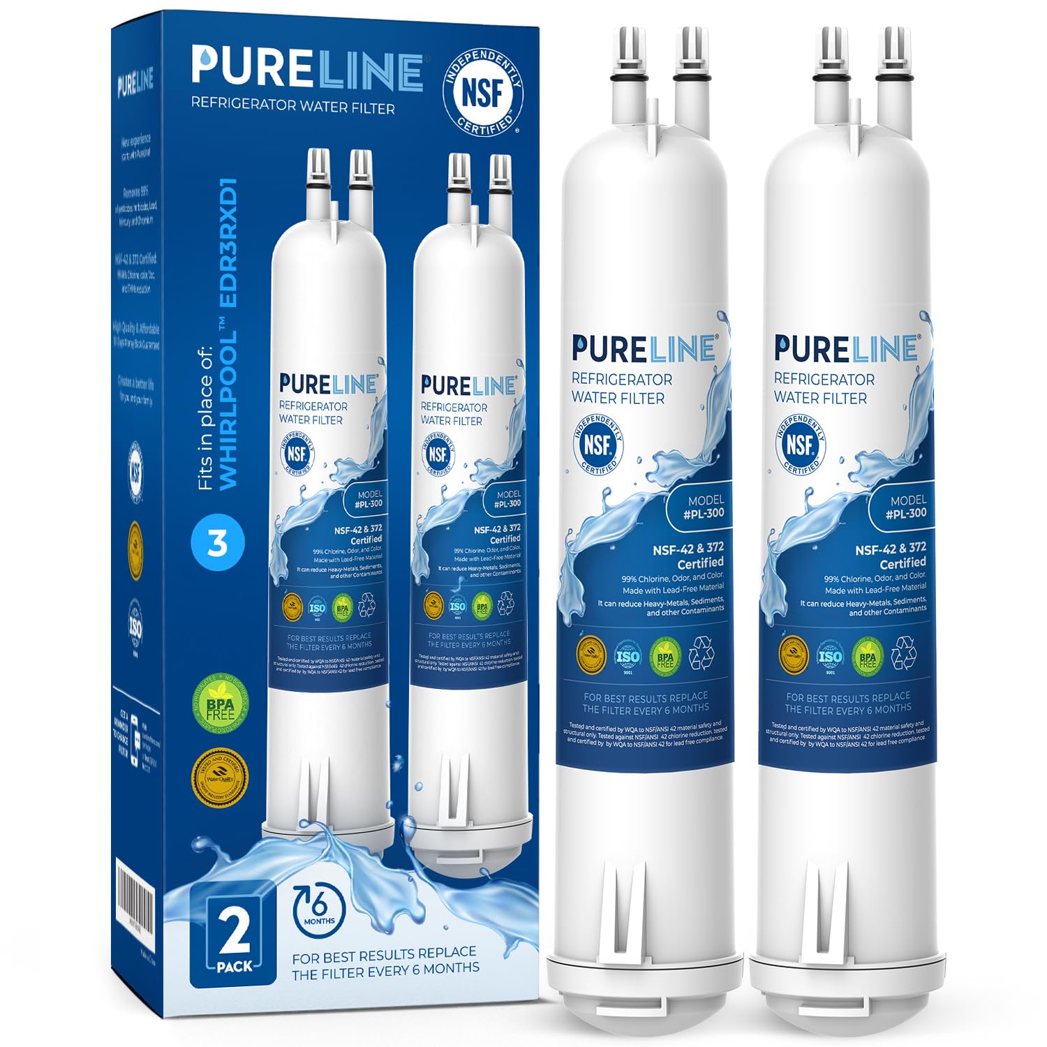 Amazon.com: Pureline Replacement for Everydrop® Filter 3, EDR3RXD1 ...