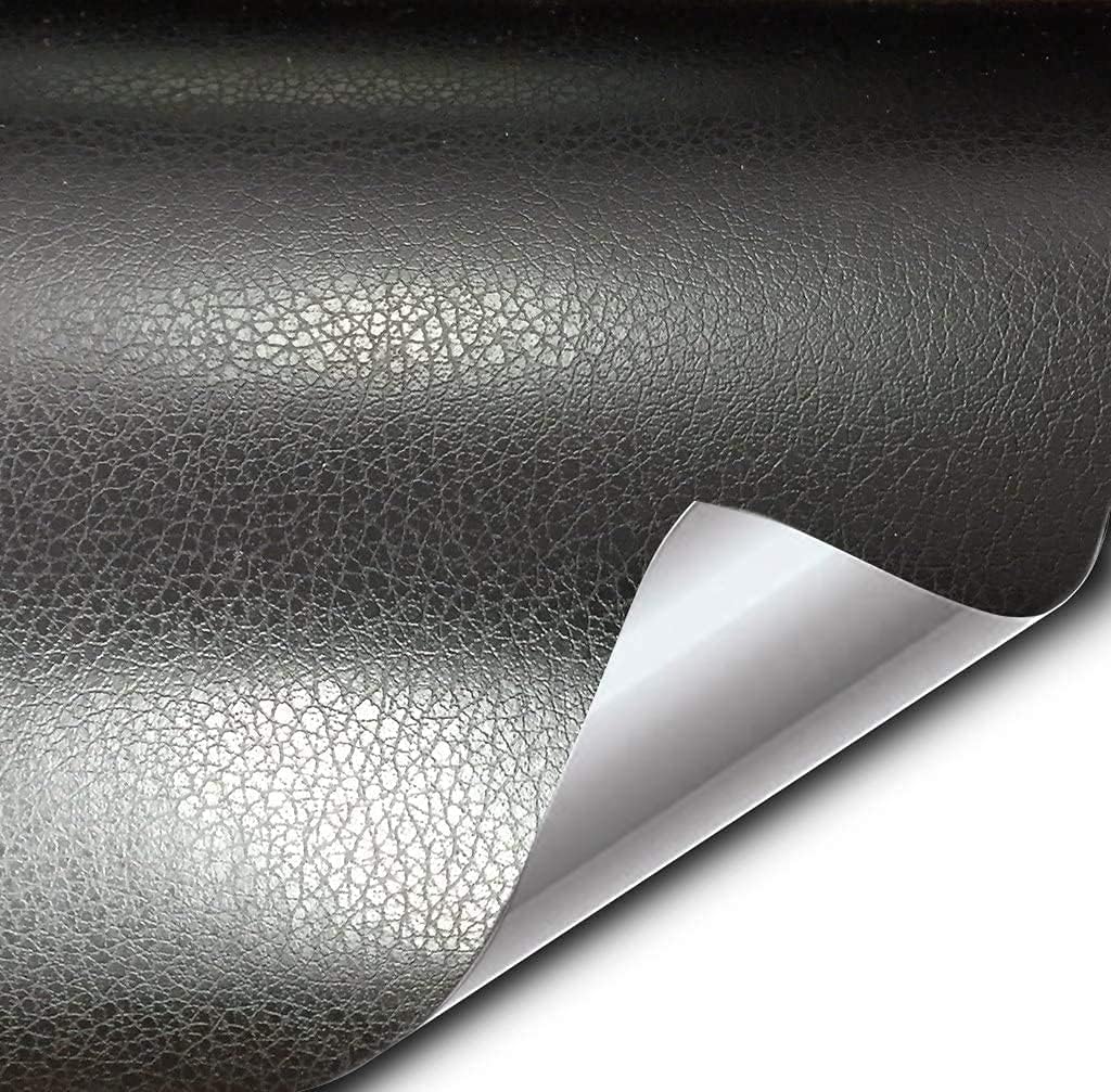 Amazon.com: VVIVID+ Black Fine Leather (Soft Touch) Self-Adhesive Vinyl ...