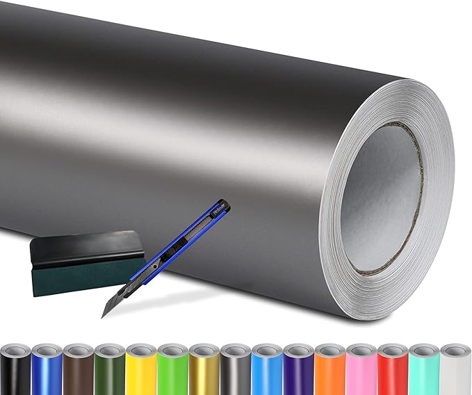 Folindo® Autofolie Grau Matt (23€/m²) | 50 x 152 cm | + Rakel & Cutter ...