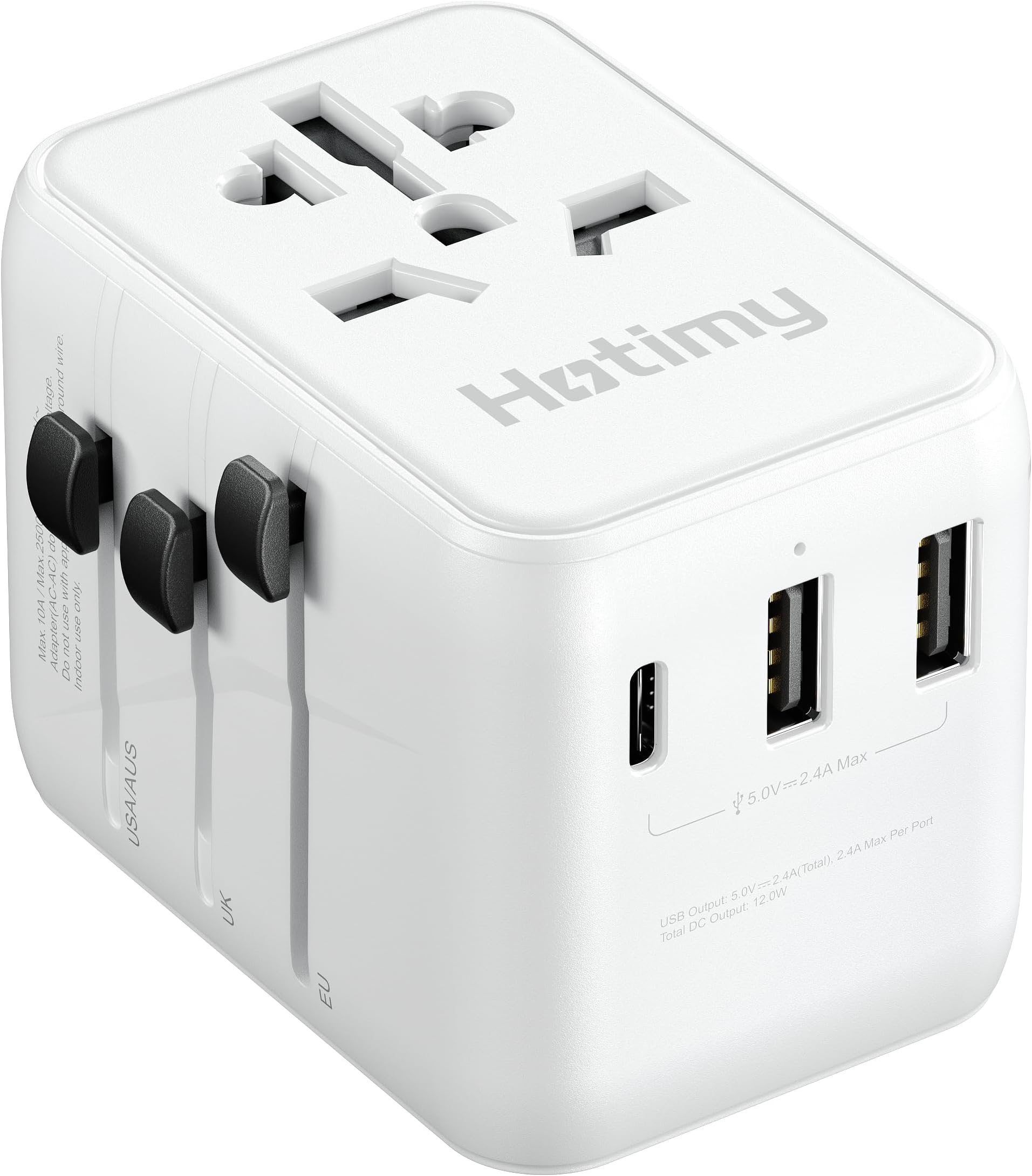 Universal Travel Adapter, Hotimy Worldwide Travel Adapter with USB C ...