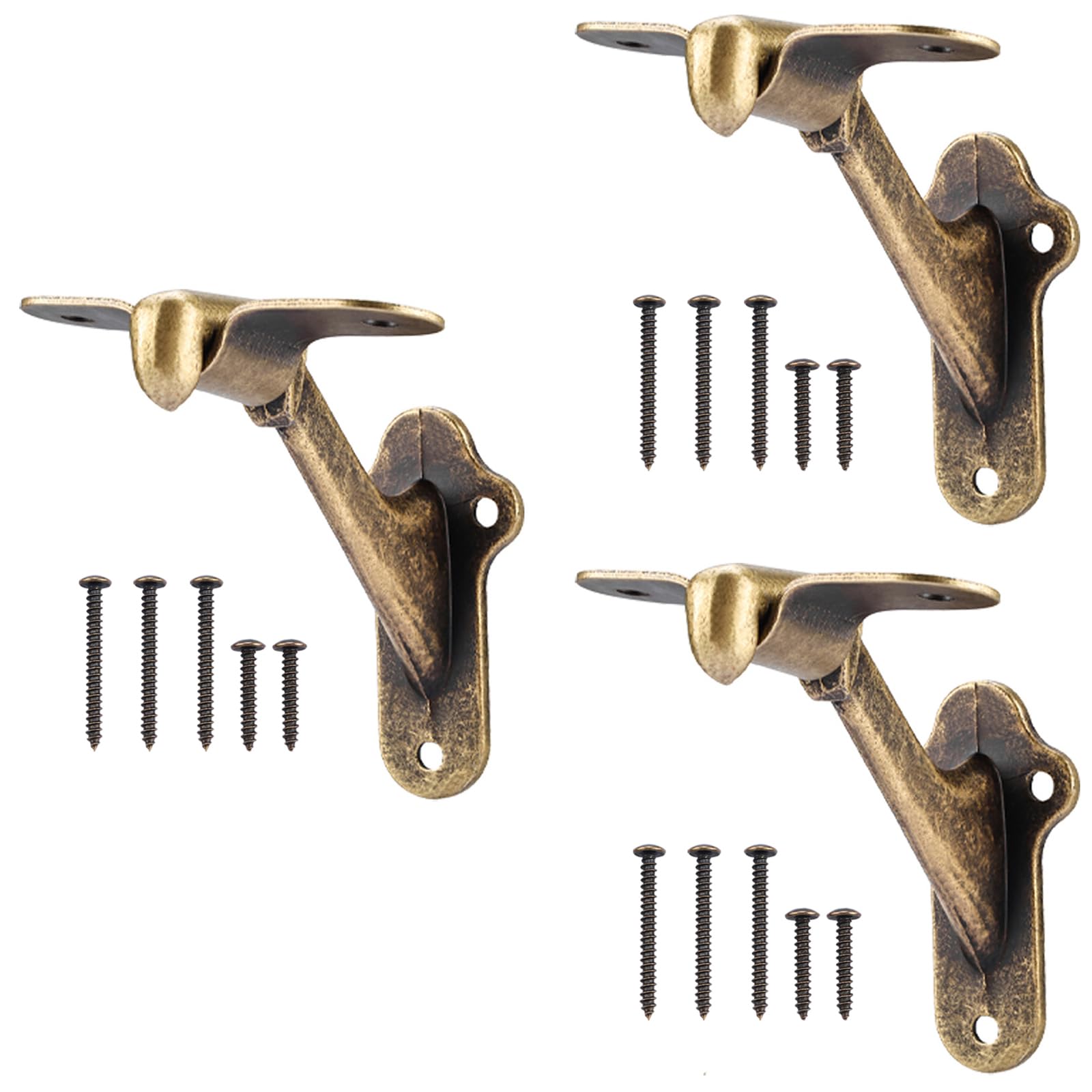 RealPlus Handrail Stair Brackets 3pcs Heavy Duty Hand Rail Bracket with ...