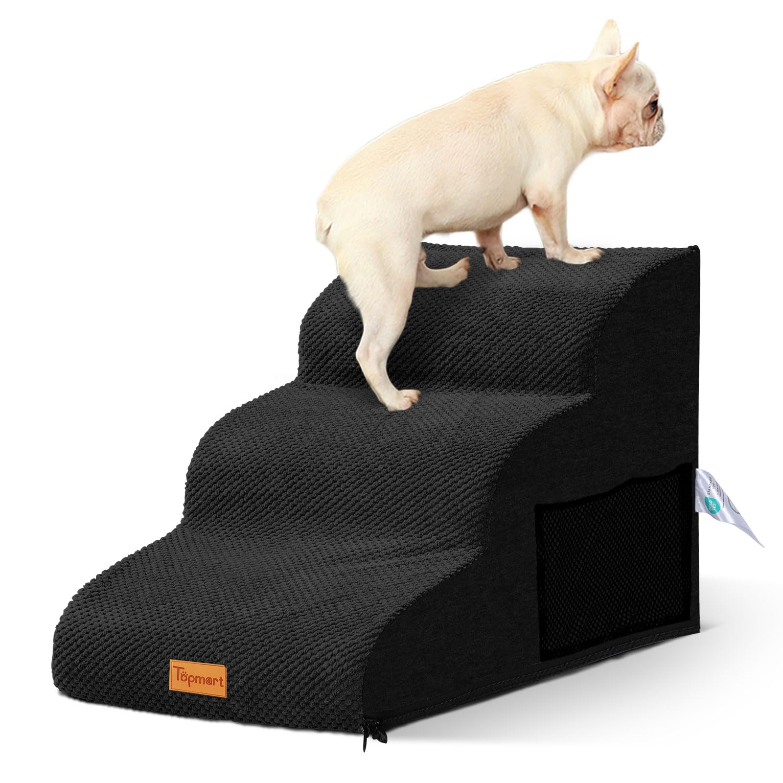Snapklik.com : Topmart Dog Stairs For Small Dogs,3-Step,Foam Dog Steps ...