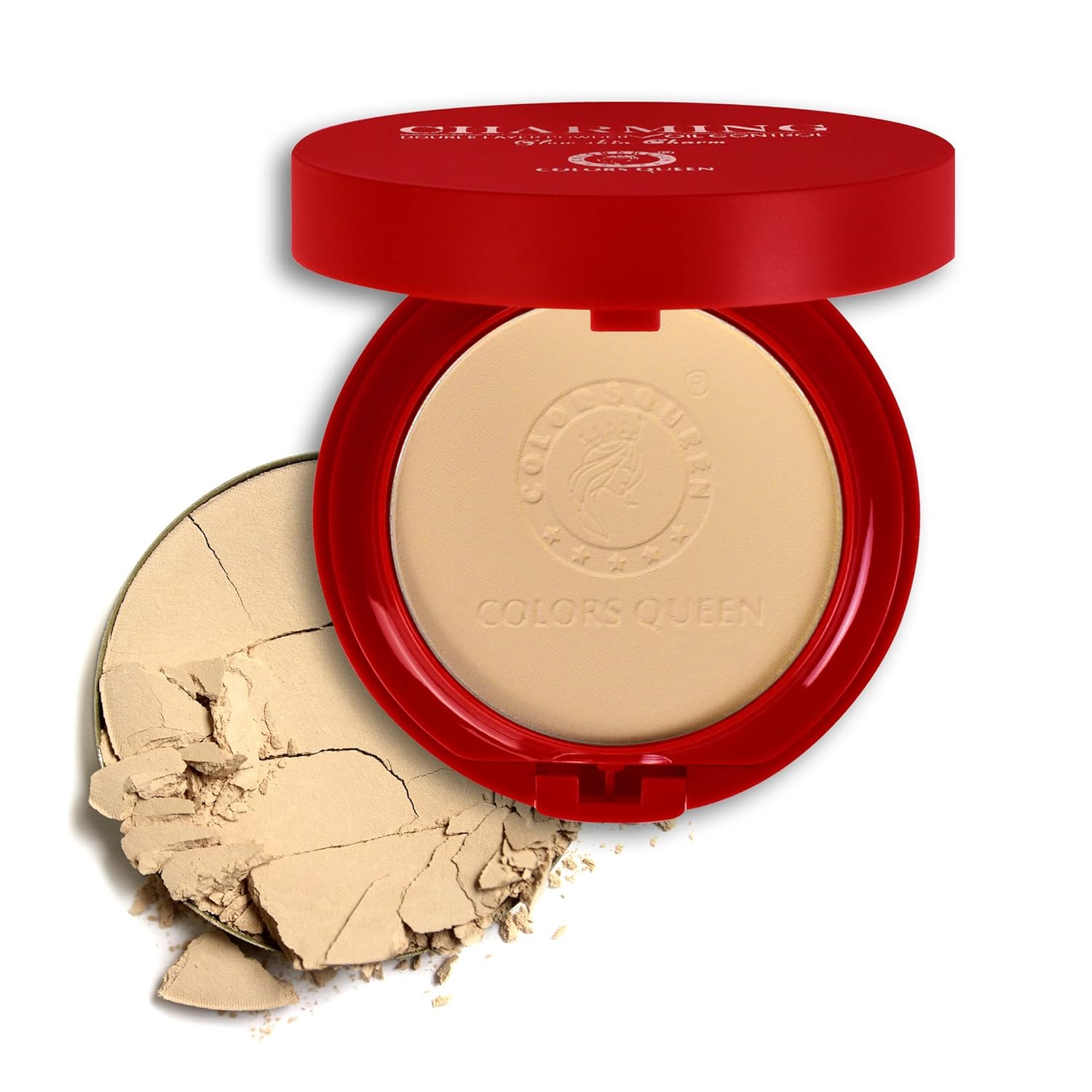 Buy Colors Queen 2-in-1 Charming Compact Powder – 04 Sand, 18g | Oil ...