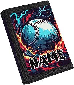 Amazon.com: Cozeyat Galaxy Baseball with Name Kids Wallet for Boys Ages ...