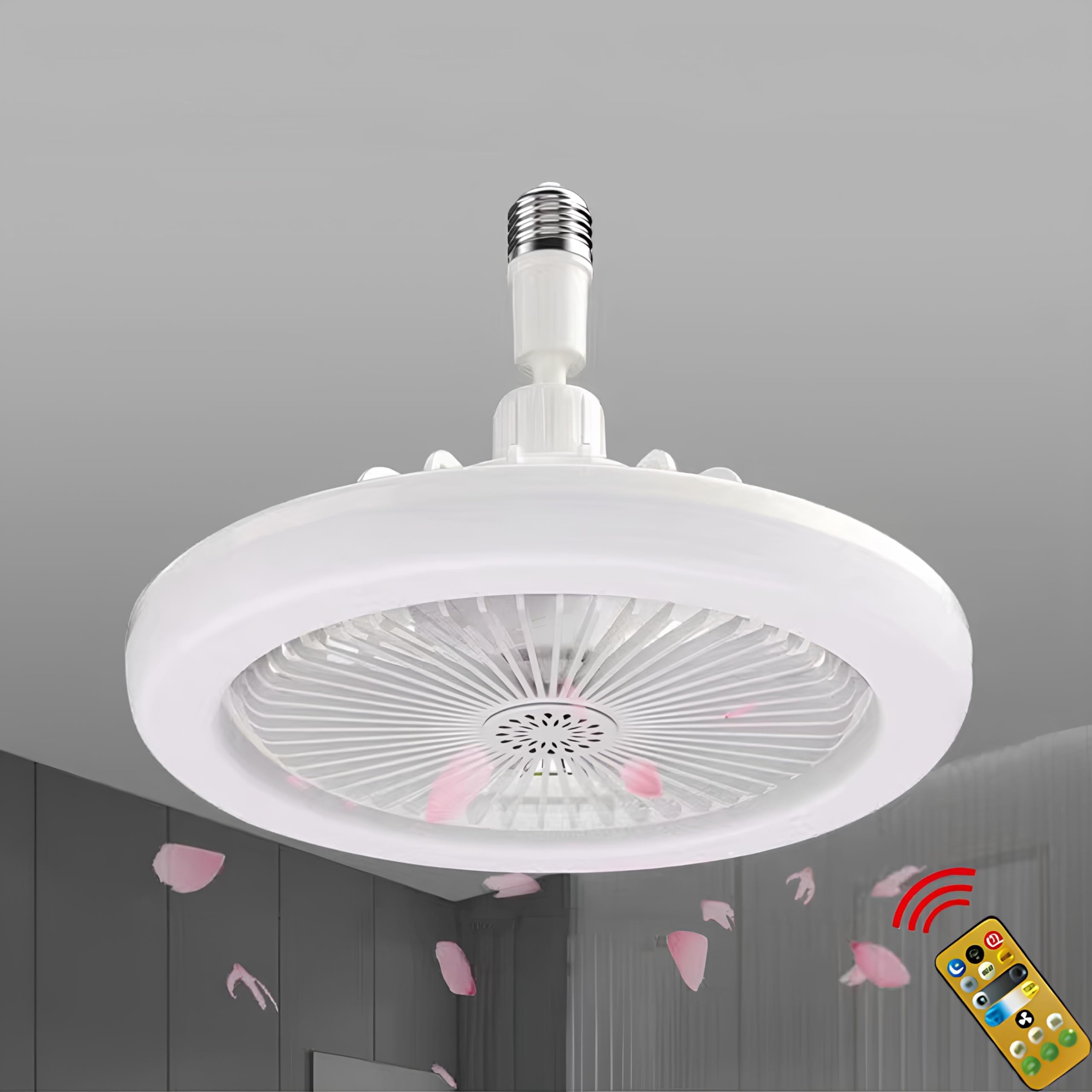 YHPOYLP HMcf037 Ceiling Fan with Light, Modern Bedroom LED Ceiling Fans ...