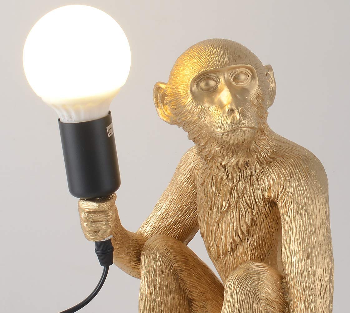 CHABEI Modern Table Light, Monkey Desk Lamp, Resin Sitting Monkey ...