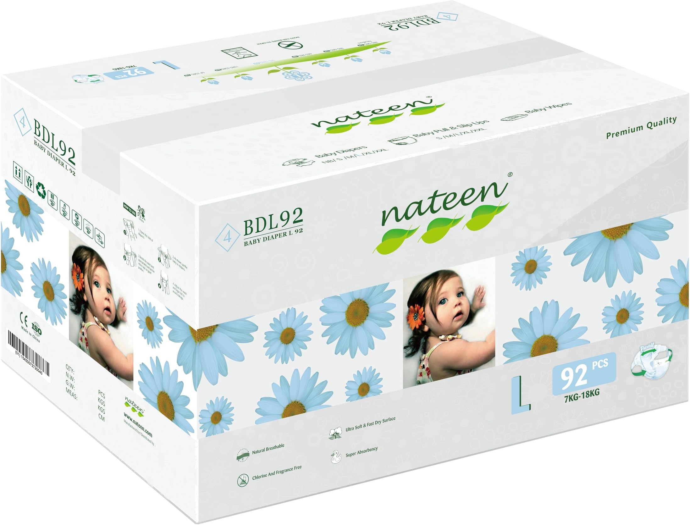 Amazon.com: Nateen Pañales para bebé de alta calidad con fuerte ...